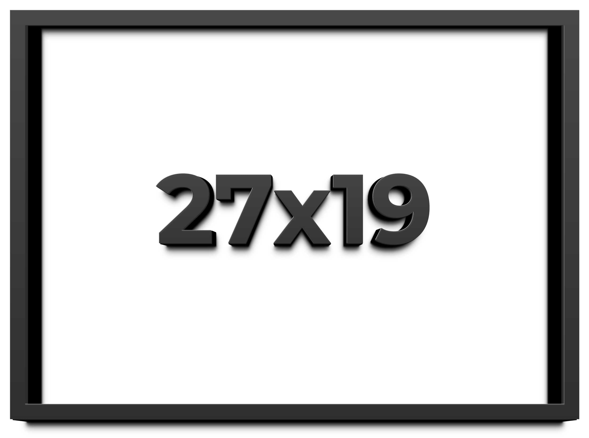 27x19 Shadow Box Frame Black | 1 inches Deep Real Wood Contemporary ...