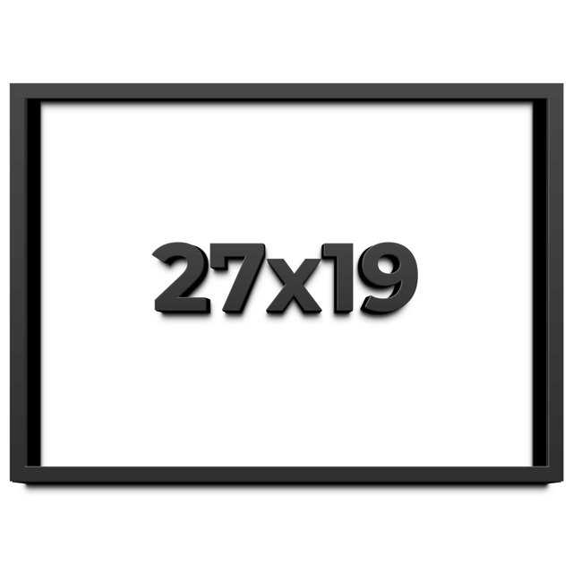 27x19 Shadow Box Frame Black | 1 inches Deep Real Wood Contemporary ...