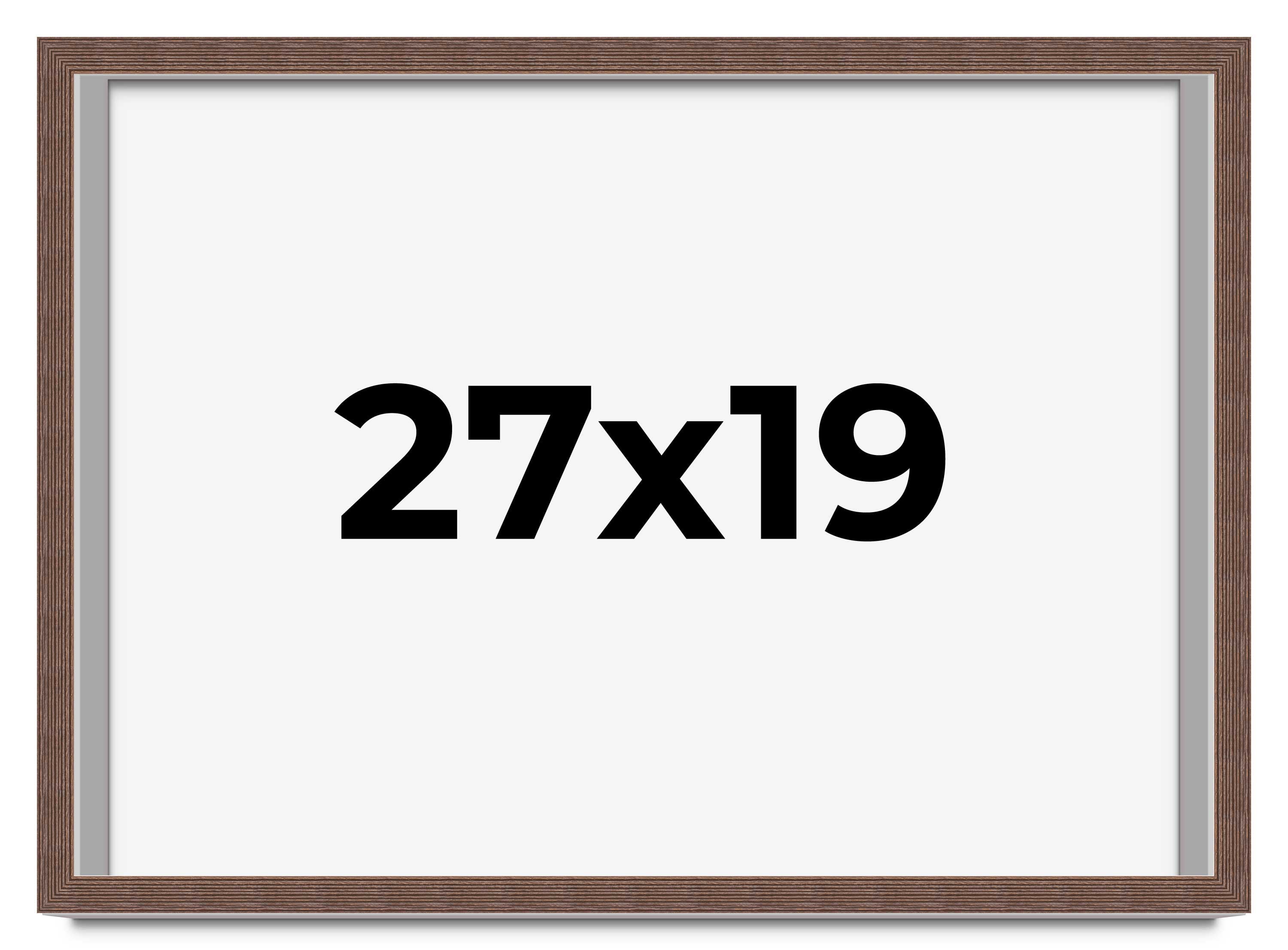 27x19 Shadow Box Frame Brown | 1.125 inches Deep Real Wood Rustic ...