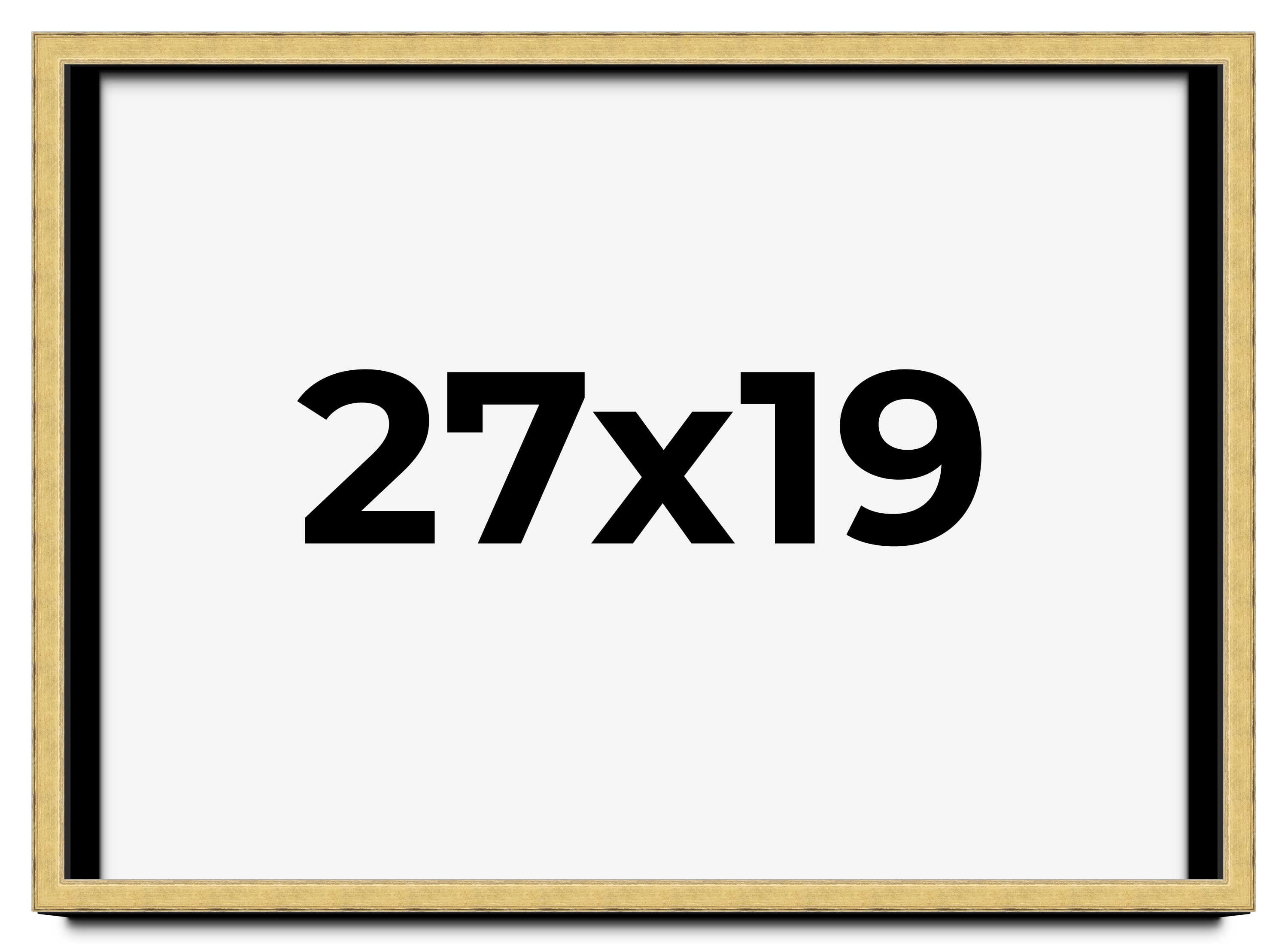 27x19 Shadow Box Frame Gold | 1.375 Inches Deep Real Wood Contemporary ...