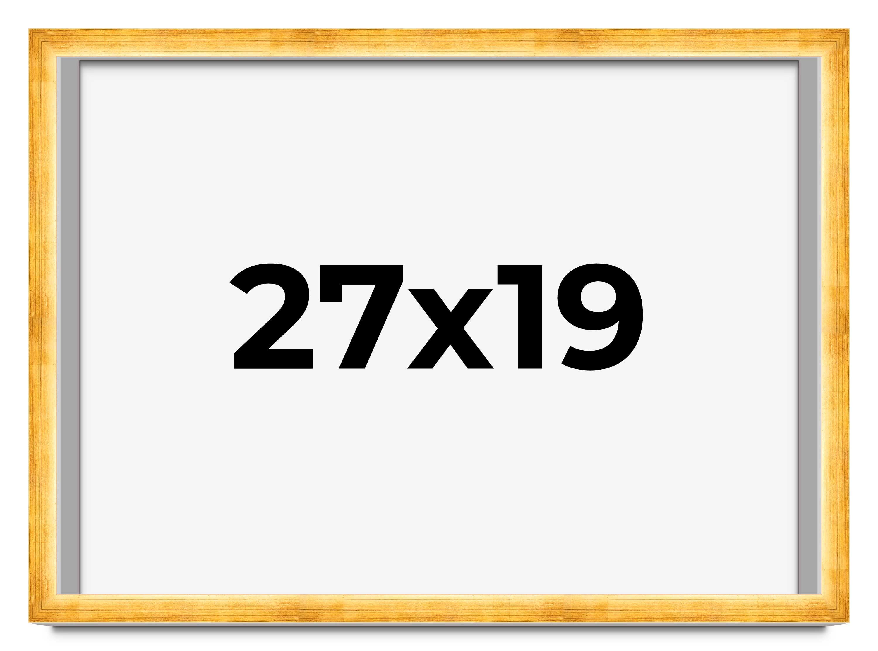 27x19 Shadow Box Frame Gold | 1.625 Inches Deep Real Wood Traditional ...