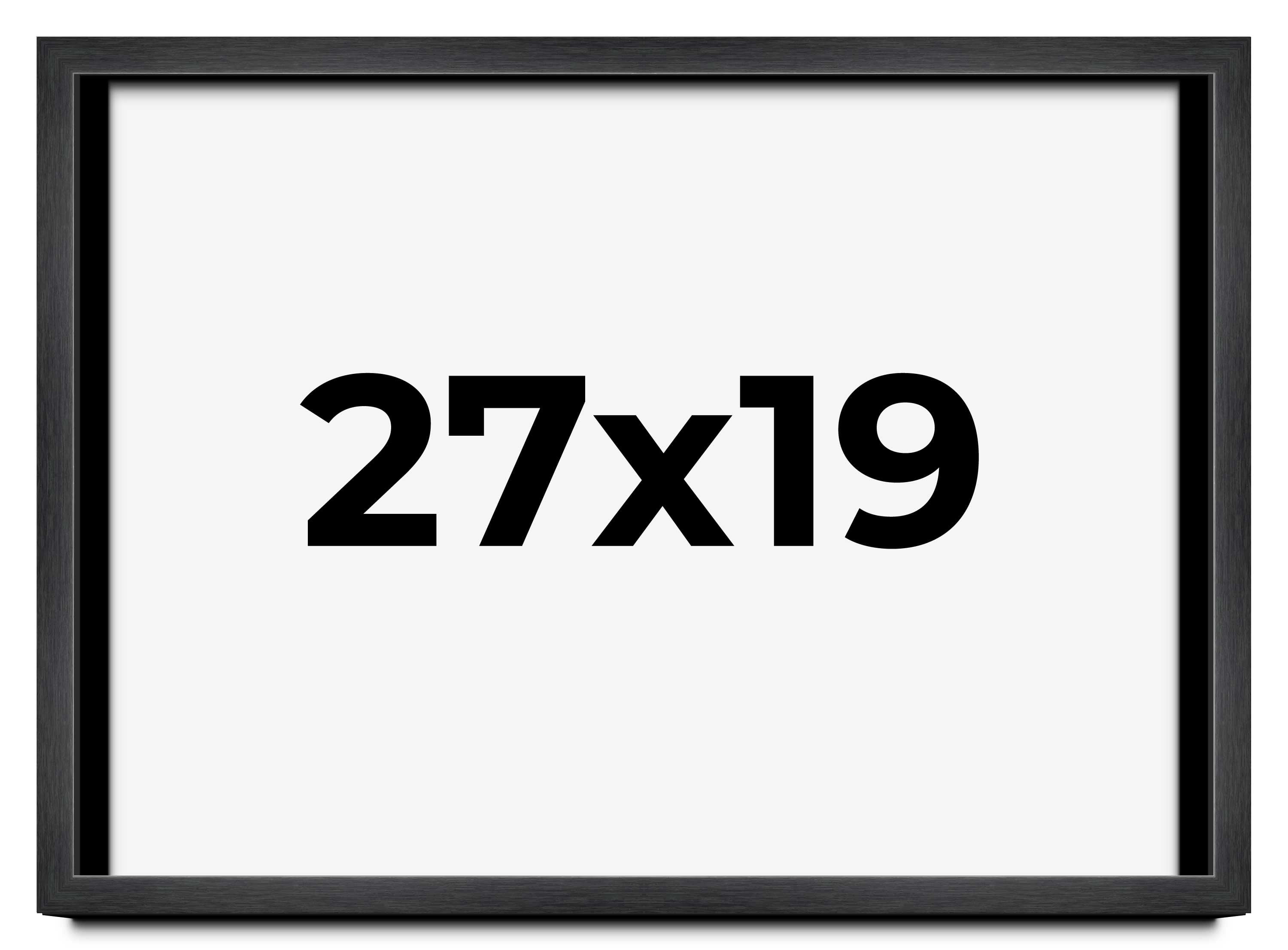 27x19 Shadow Box Frame Grey Charcoal Black | 0.875 Inches Deep | Wood ...