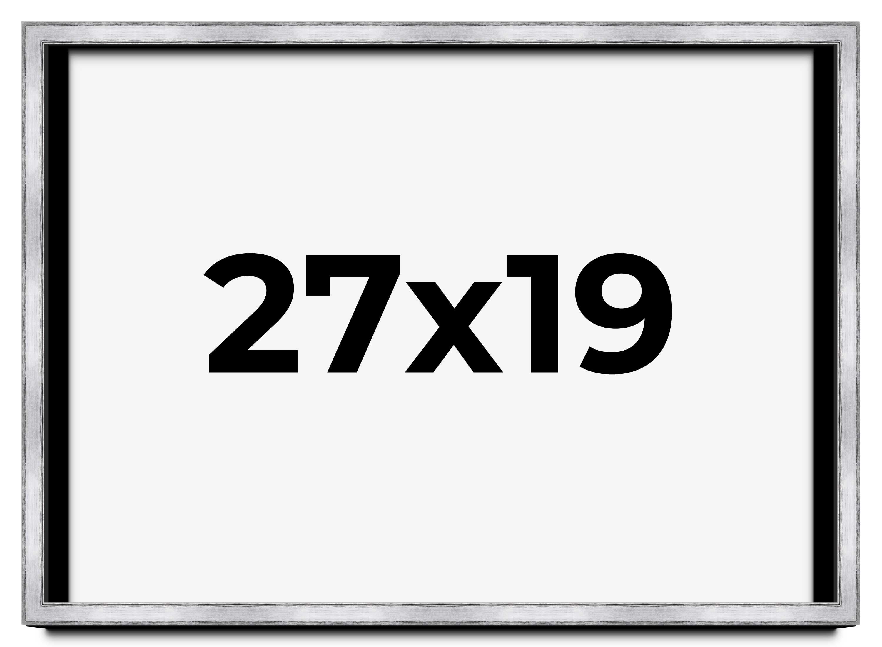 27x19 Shadow Box Frame Silver | 1.375 Inches Deep Real Wood ...