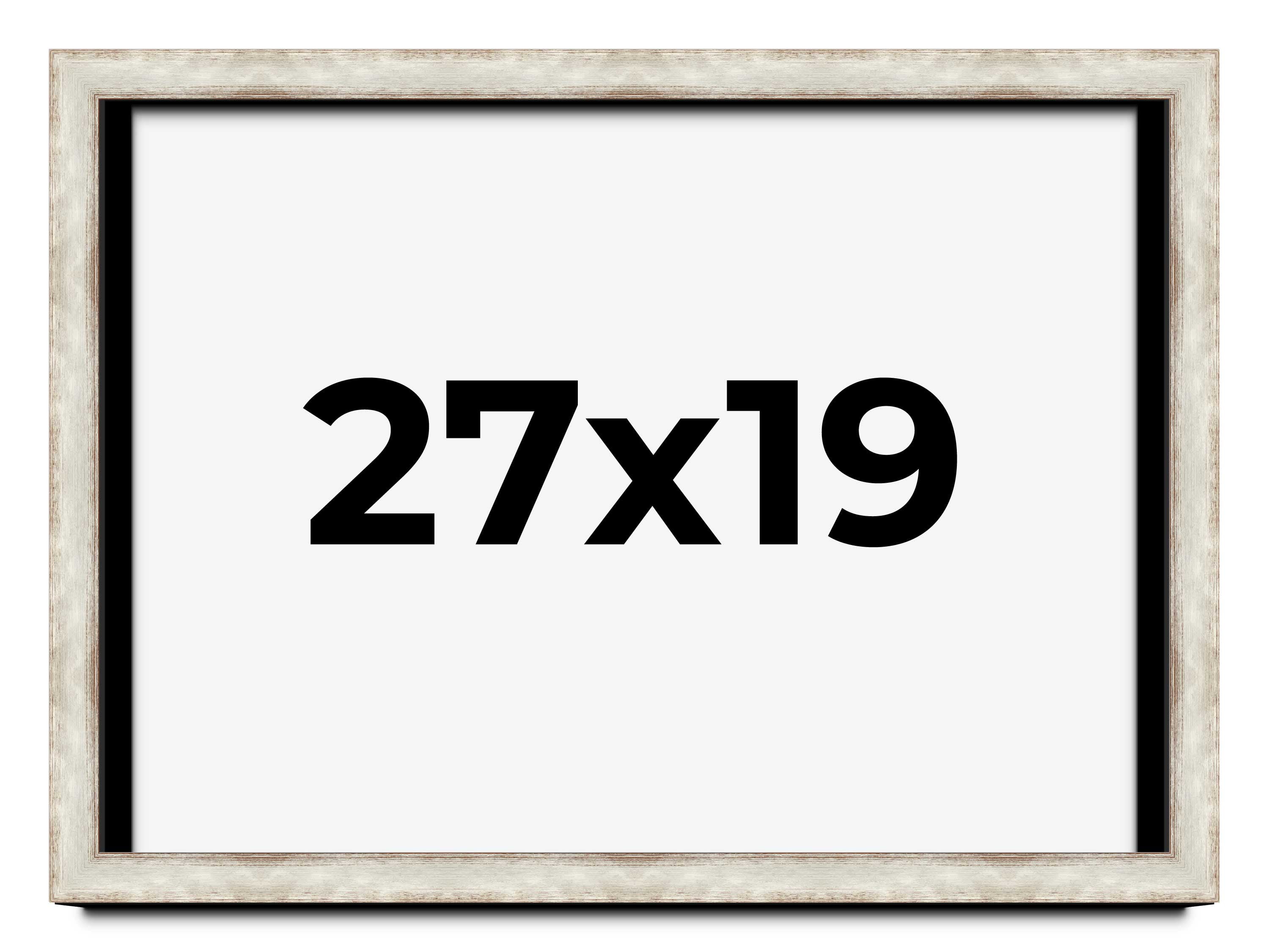 27x19 Shadow Box Frame Silver | 1.625 Inches Deep Real Wood ...