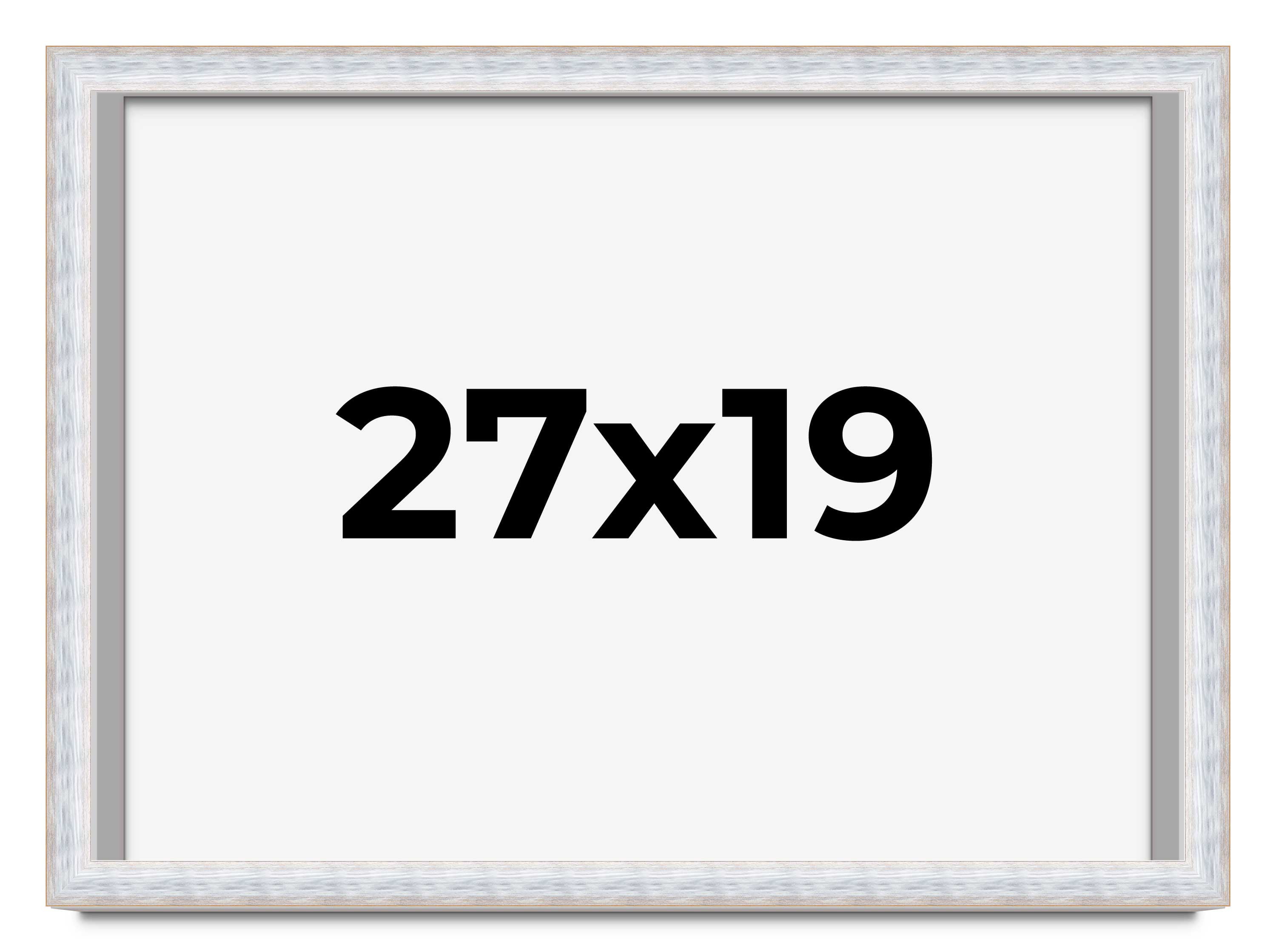 27x19 Shadow Box Frame Silver | 1.625 Inches Deep Real Wood ...