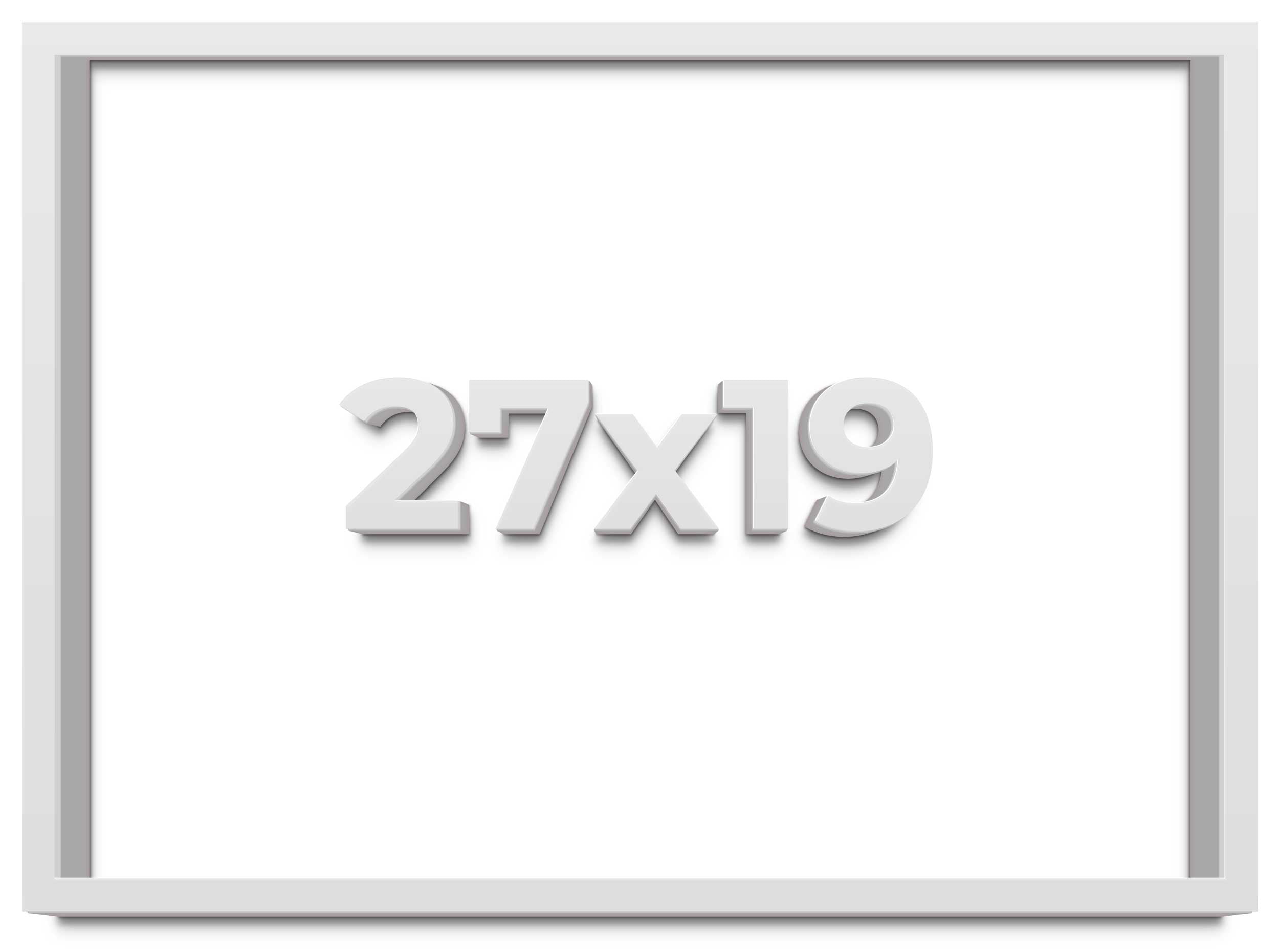 27x19 Shadow Box Frame White | 1 Inches Deep Real Wood Contemporary ...