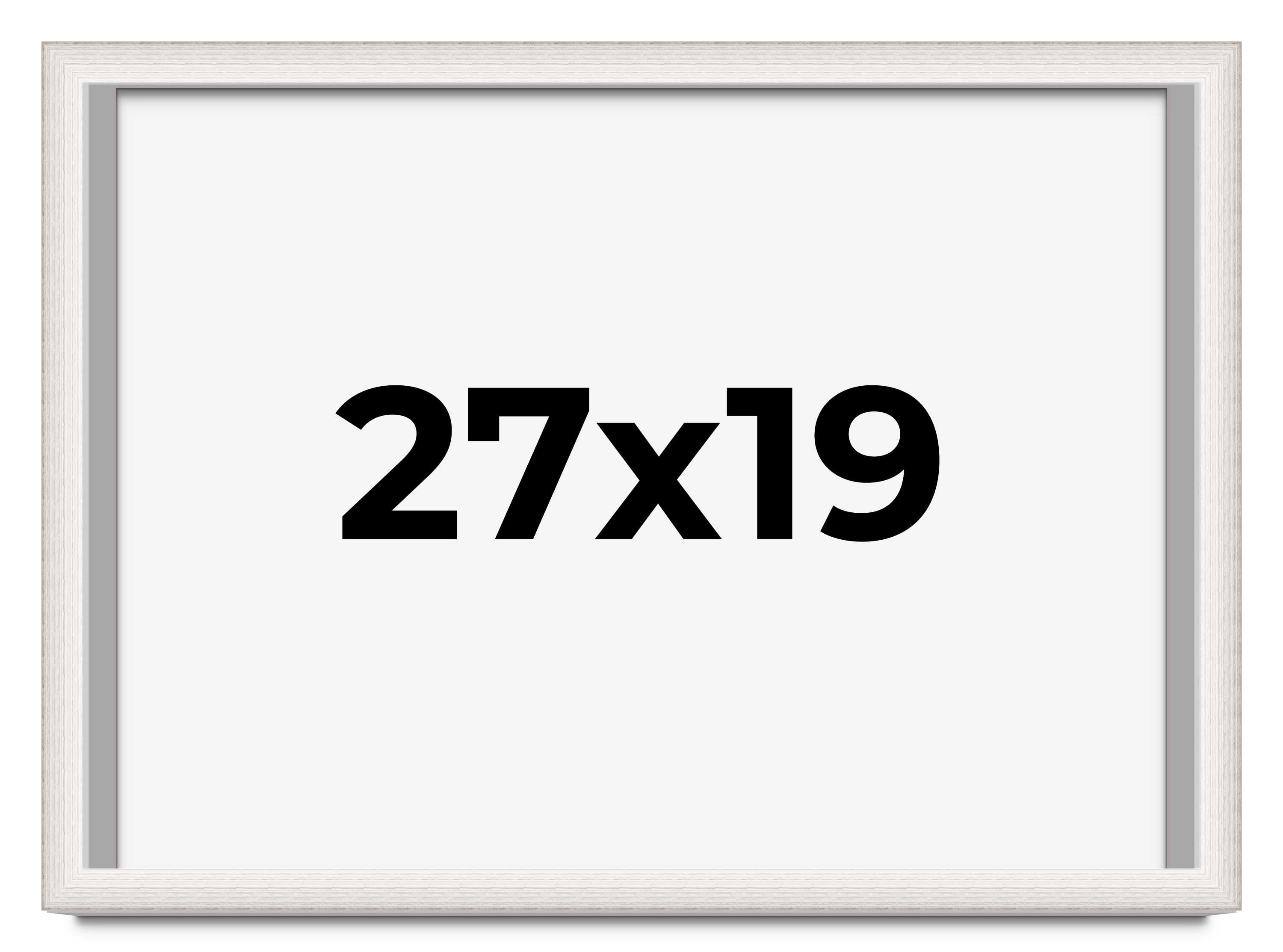 27x19 Shadow Box Silver Brushed Striped Display Frame | 1.625 Inches ...