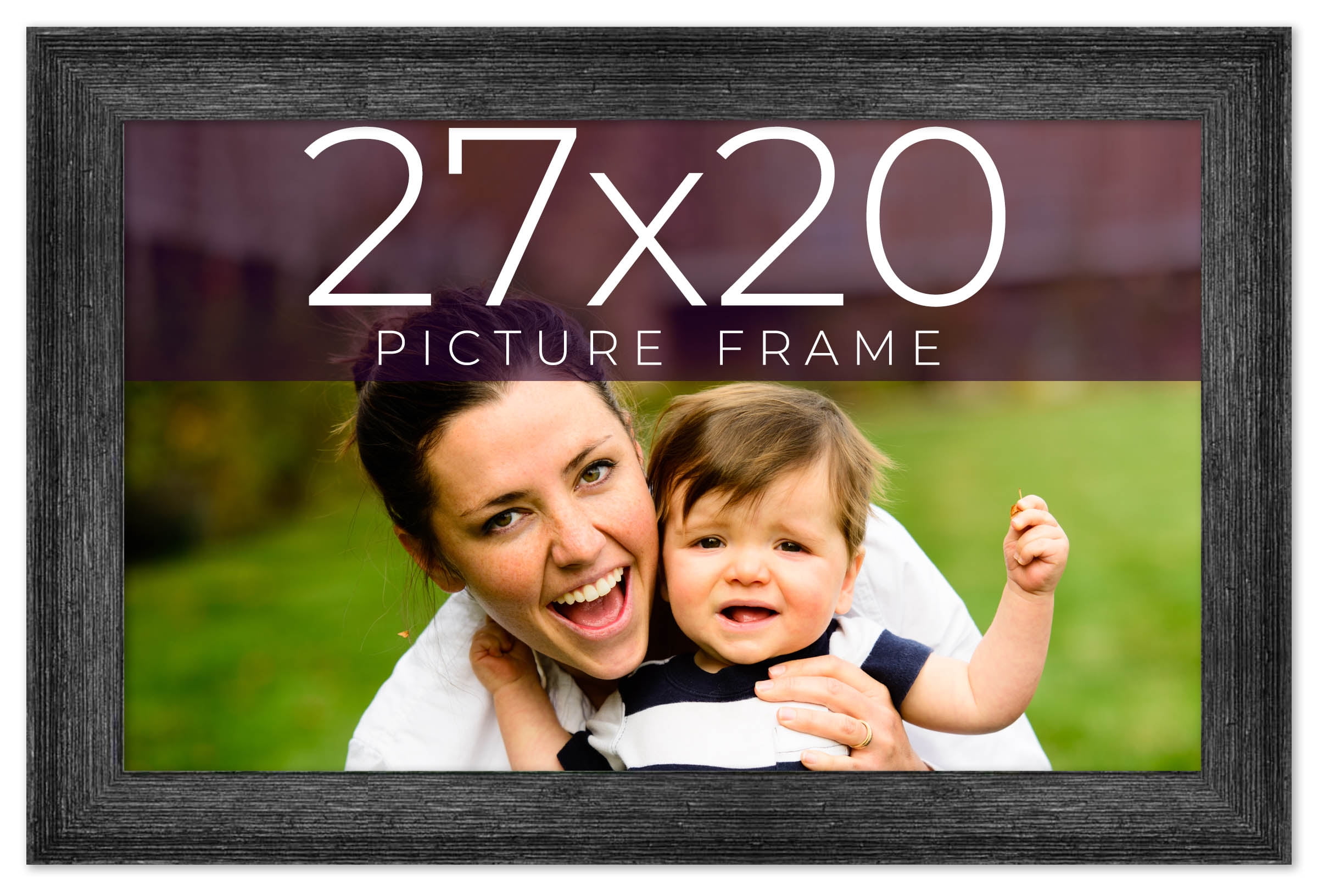 27x20 Frame Black Real Wood Picture Frame Width 1.5 inches | Interior ...