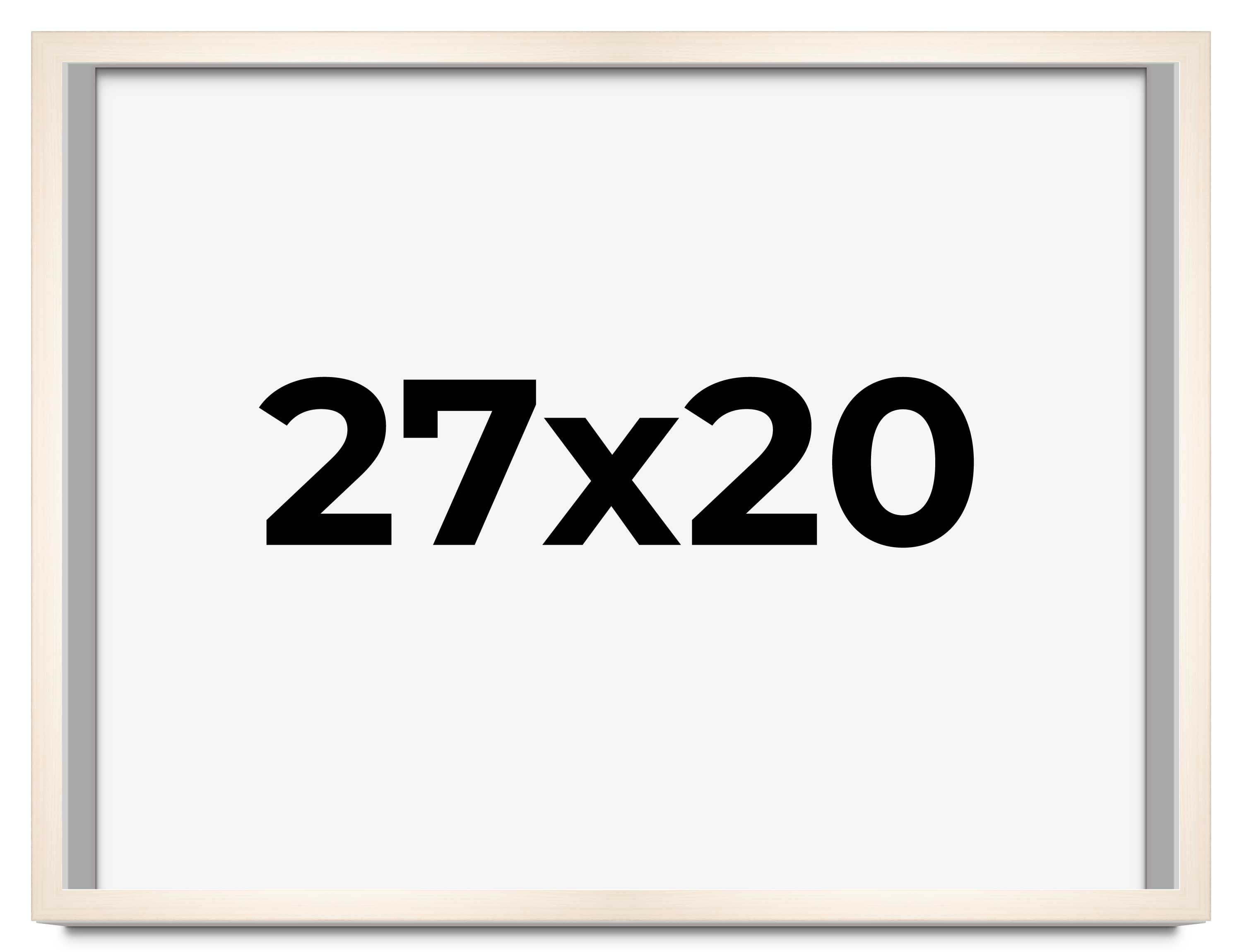 27x20 Frame White Wash Solid Wood Picture Frame | 0.75 Inch Moulding ...
