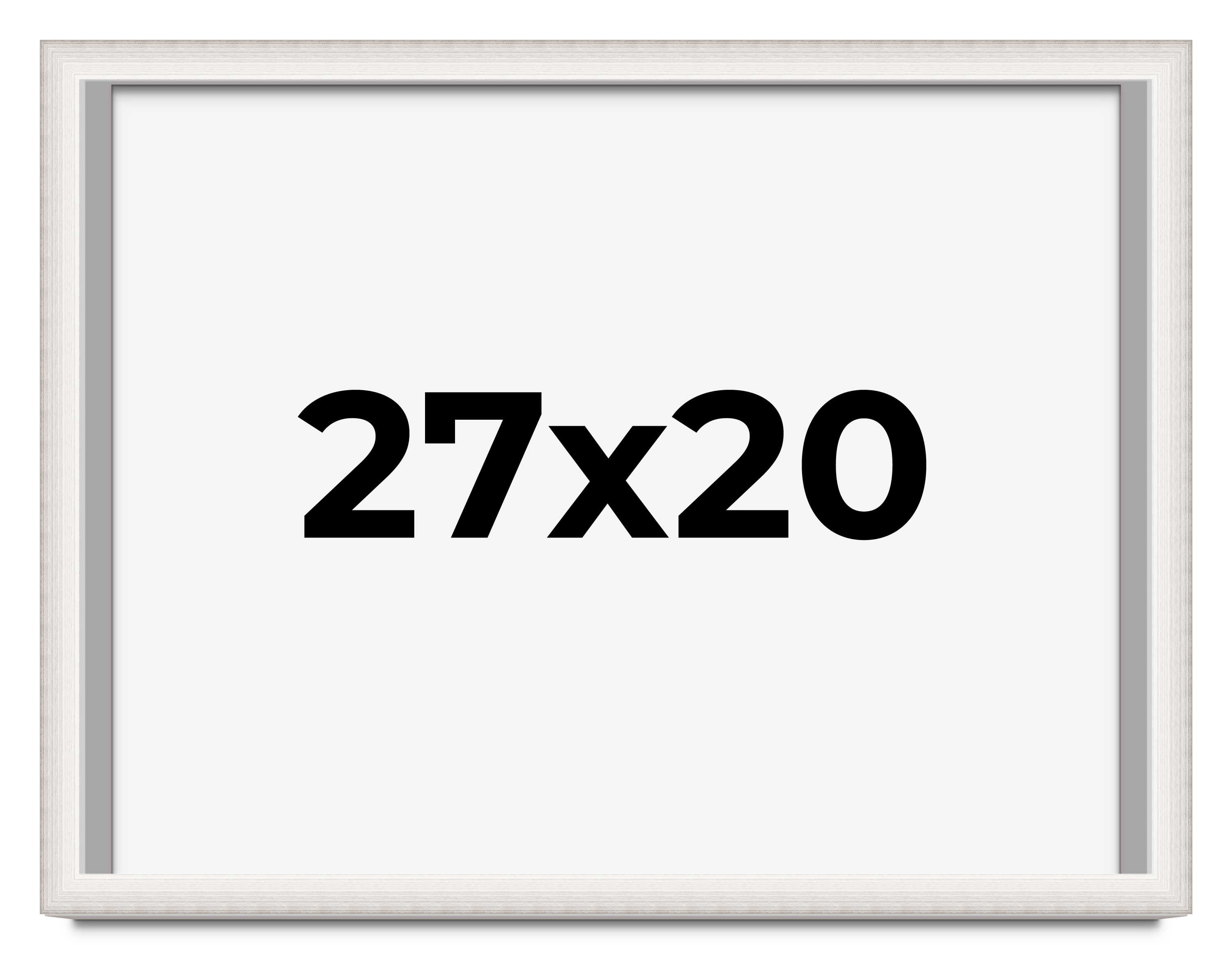 27x20 Shadow Box Silver Brushed Striped Display Frame | 1.625 Inches ...
