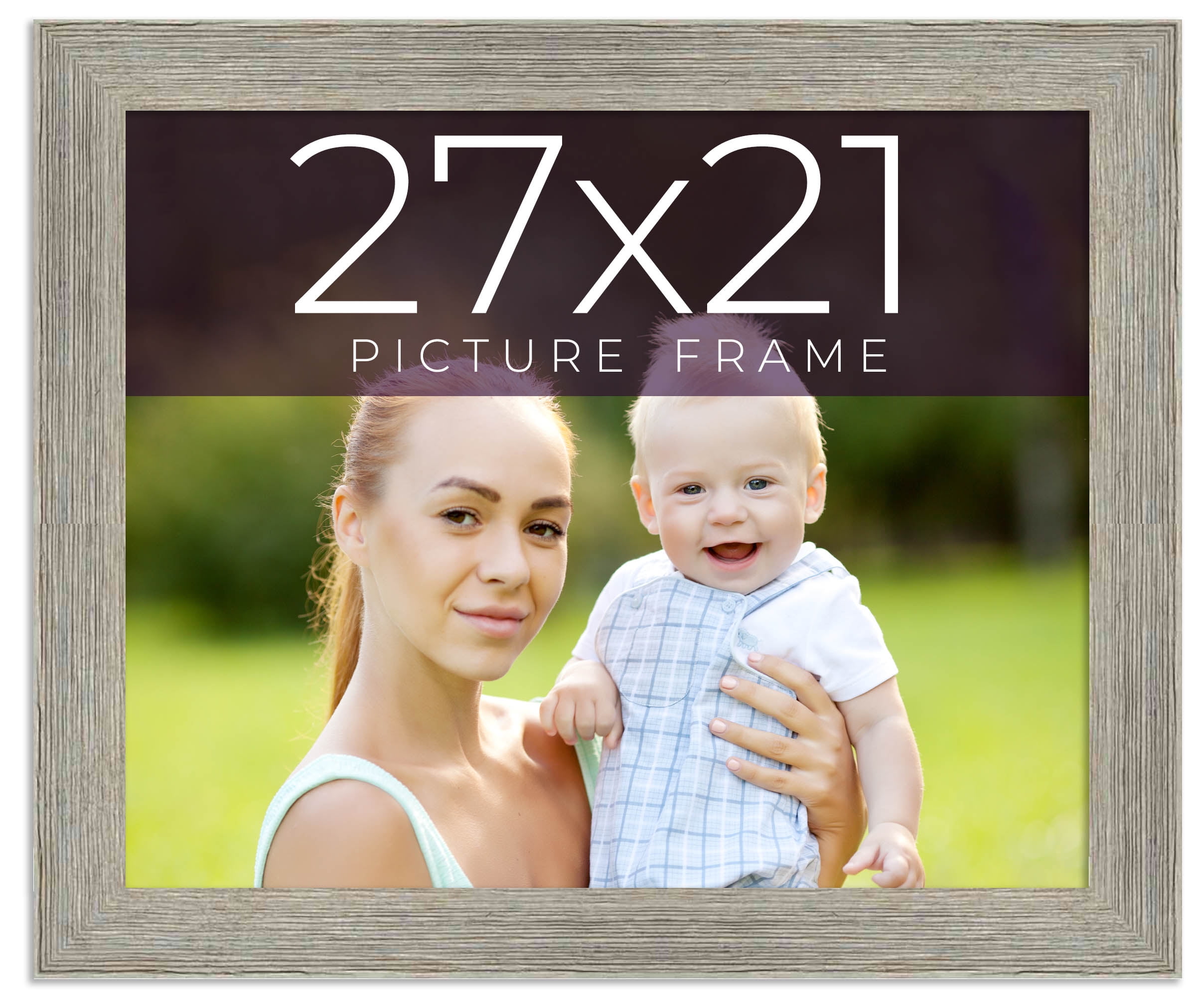 27x21 Frame Grey Real Wood Picture Frame Width 1.5 Inches | Interior ...