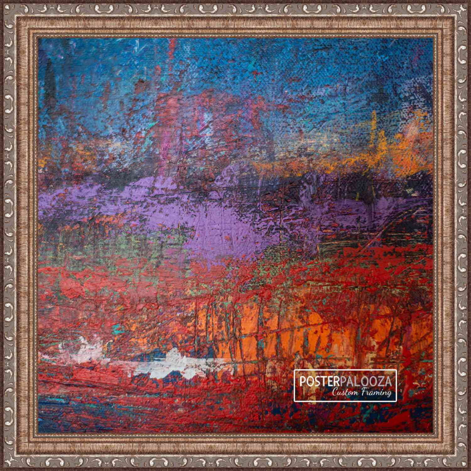 26x26 Deco Silver Picture Frame - UV Acrylic, Foam Board Backing ...