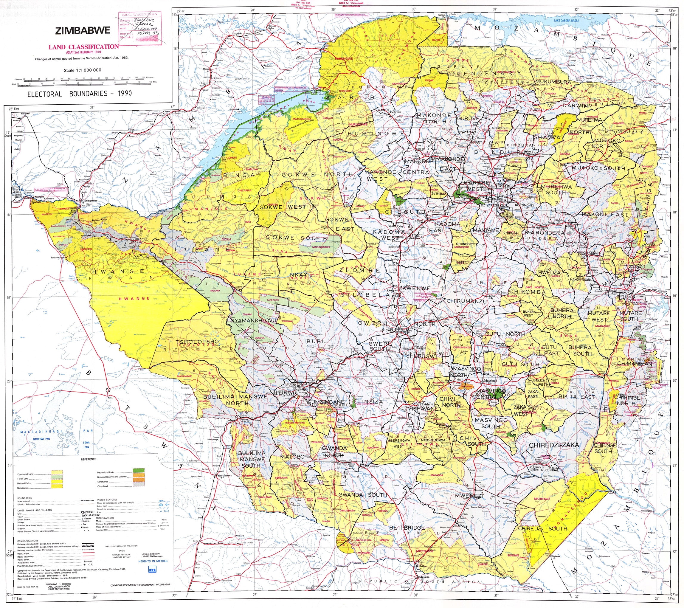 27x24in Zimbabwe Map, Land Classification 【Coated Paper】 - Walmart.com