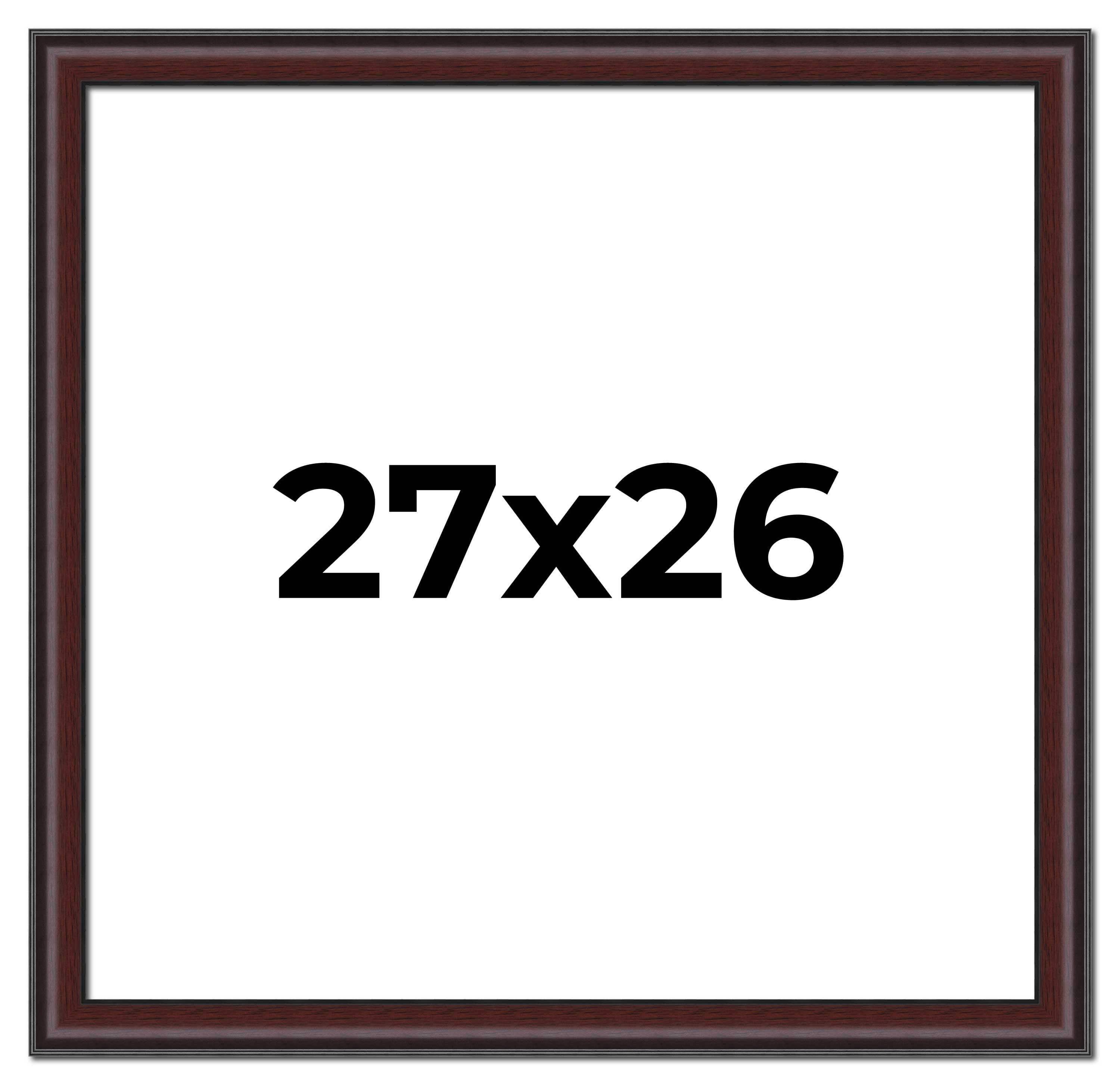 27x26 Frame Brown Round Mahogany Solid Wood Picture Frame | 1.625 Inch ...