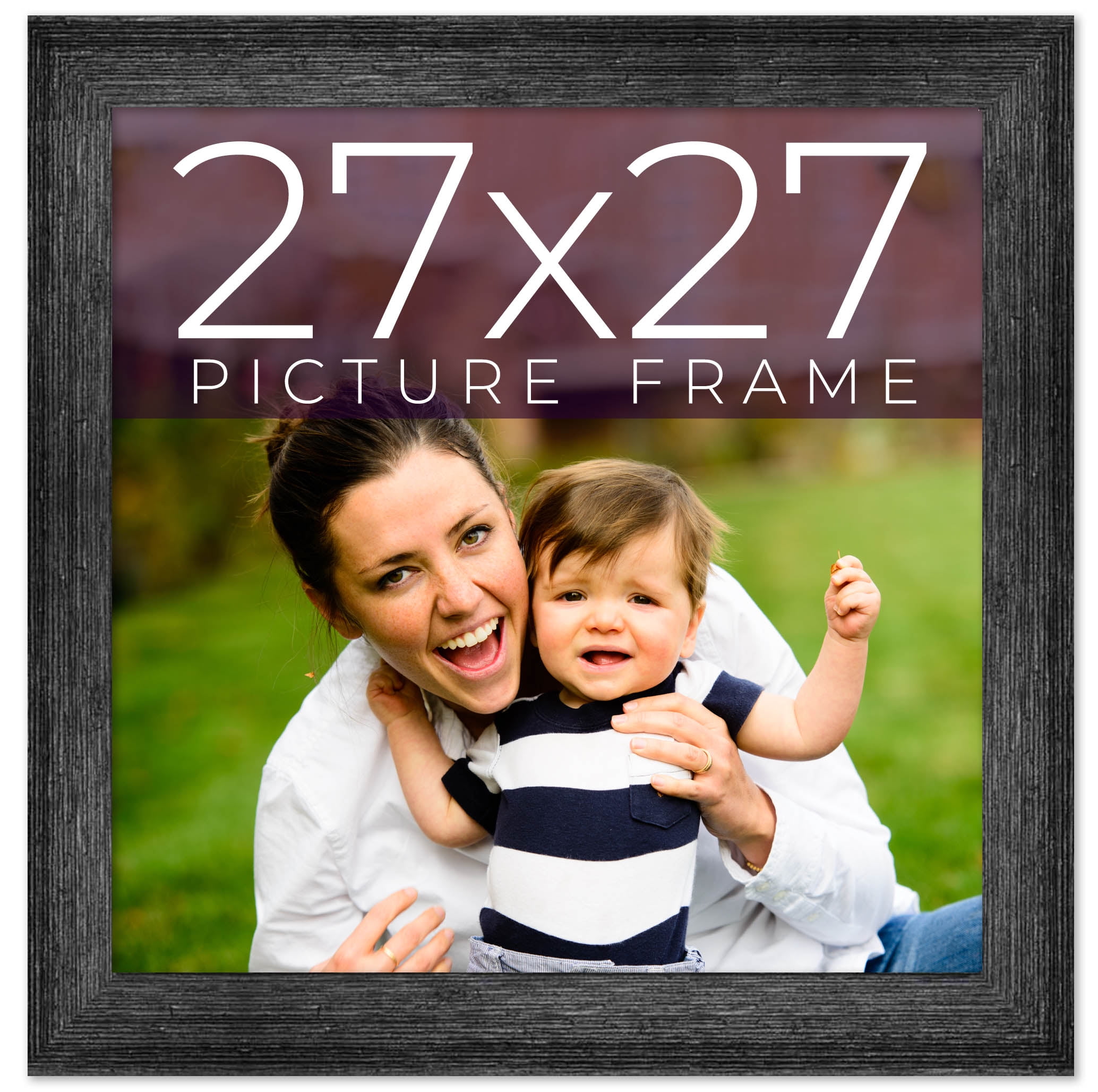 27x27 Frame Black Real Wood Picture Frame Width 1.5 inches | Interior ...
