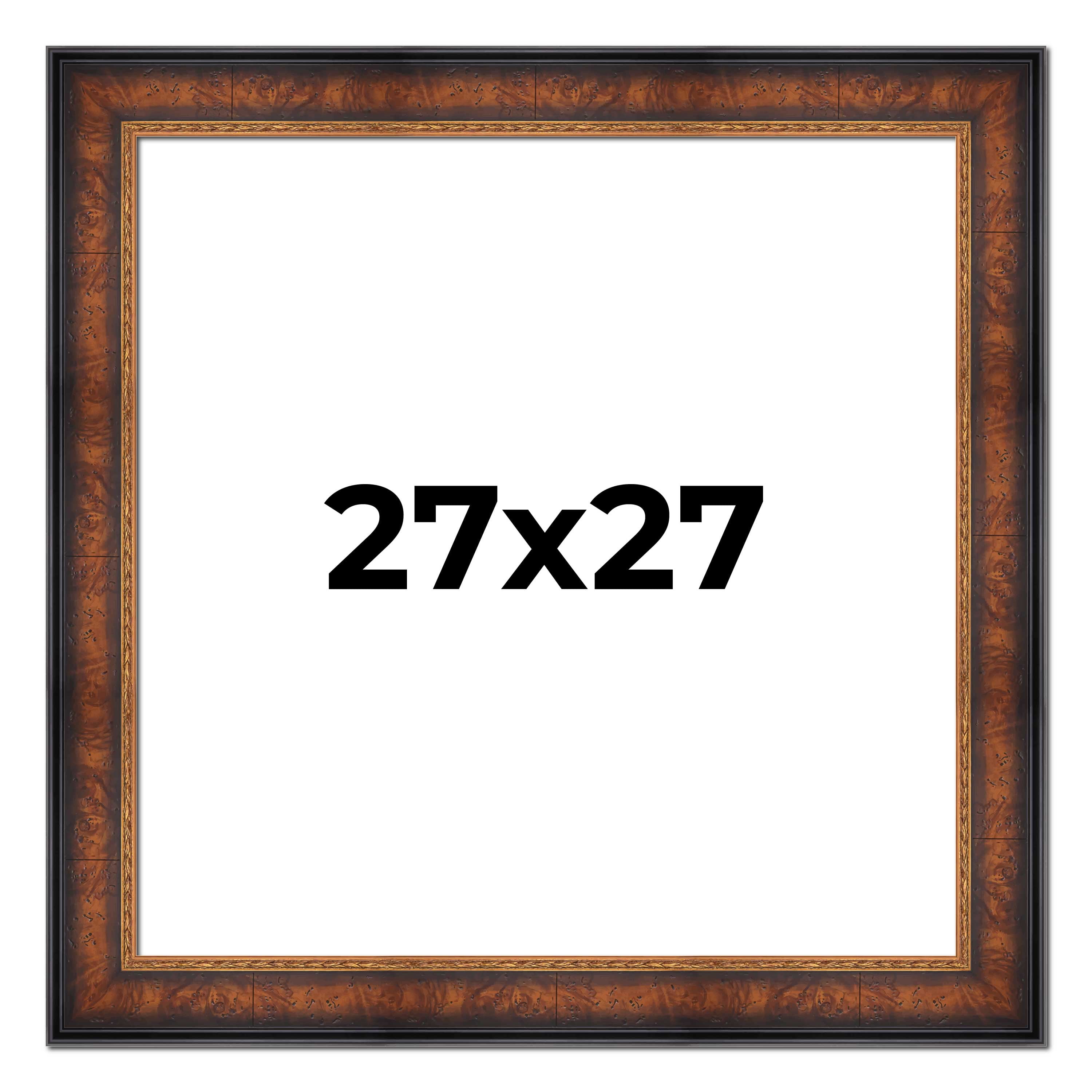 27x27 Frame Brown Walnut Gold Ornate Trim Solid Wood Plein Air Picture ...