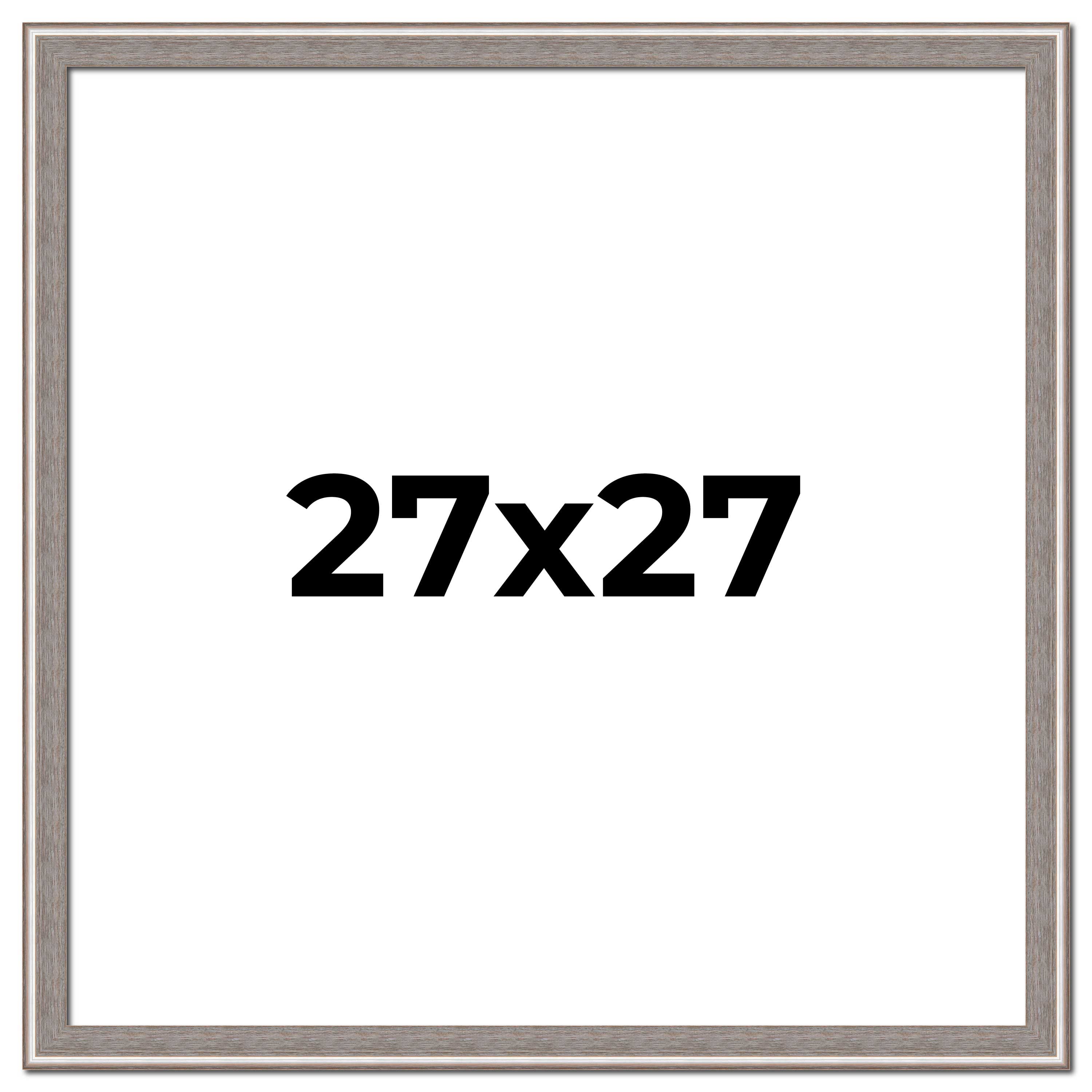 27x27 Frame Grey Real Wood Picture Frame Width 1.25 inches | Interior ...