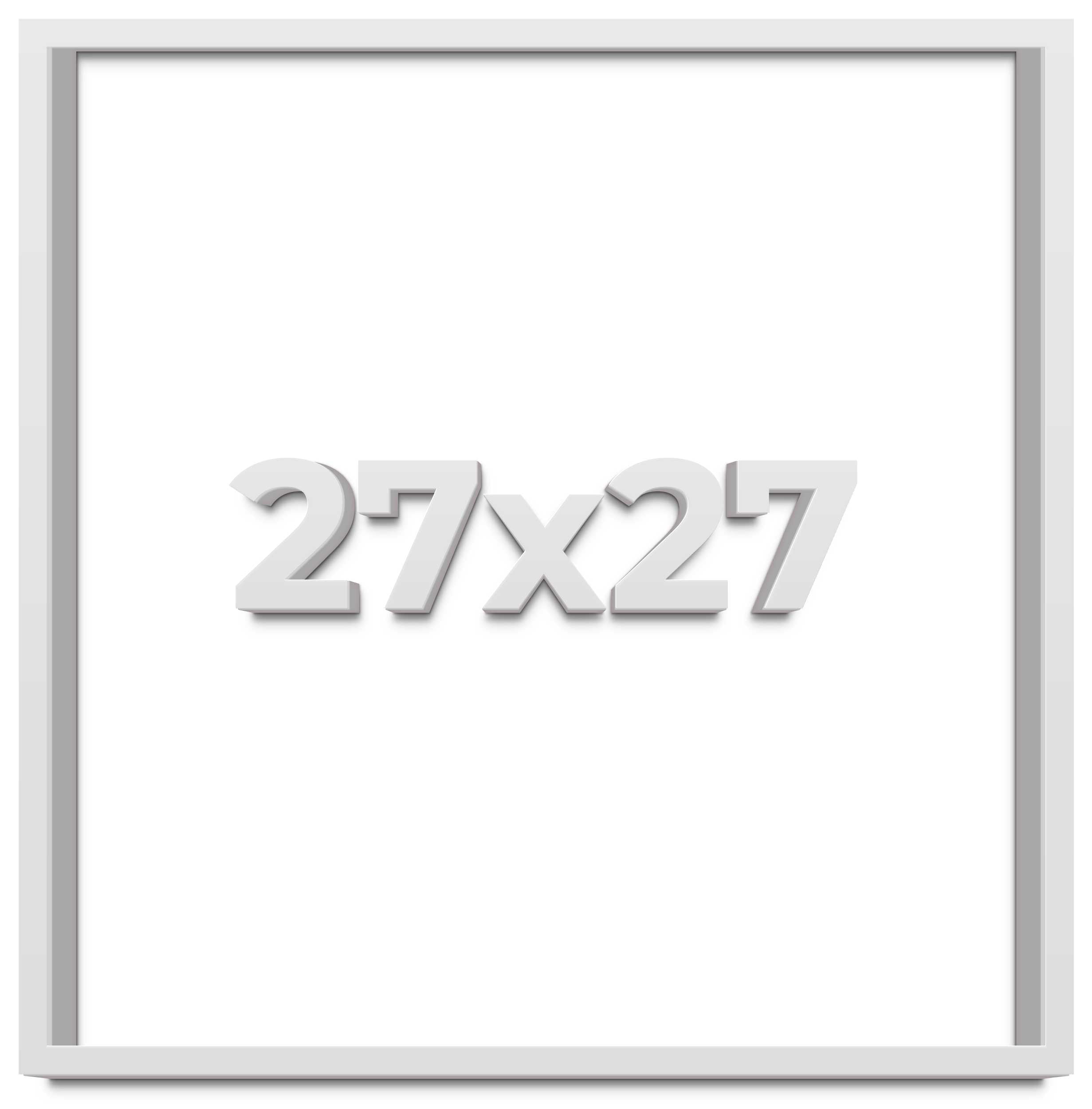 27x27 Shadow Box Frame White | 2 Inches Deep Real Wood Contemporary ...