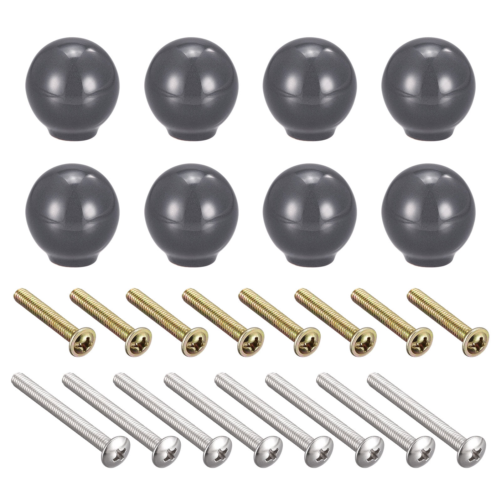 27x28mm Ceramic Drawer Knobs, 8 Pack Ball Shape Door Pull Handles Gray ...