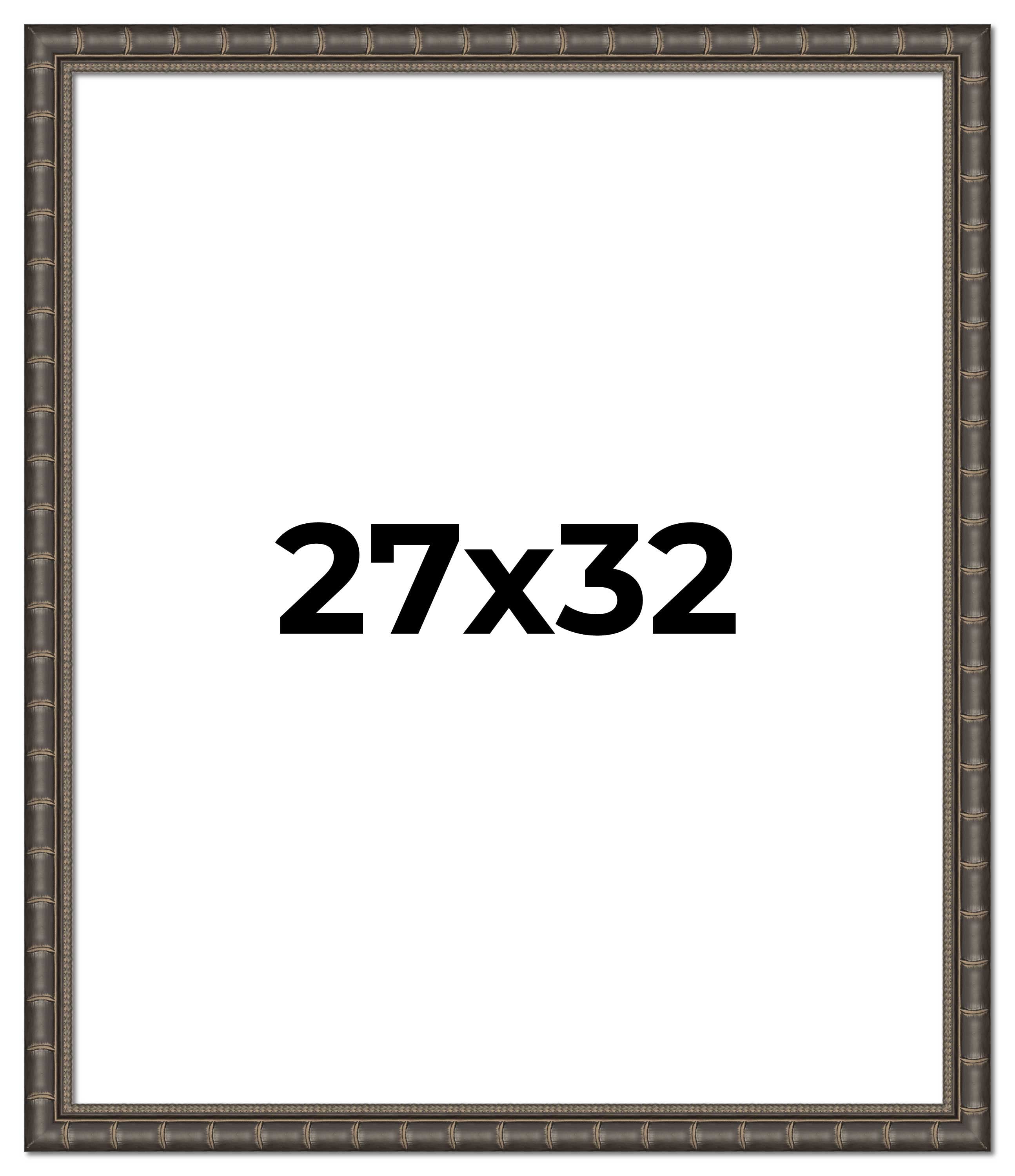 27x32 Frame Black Bamboo Solid Wood Picture Frame Width 1.5 Inches ...