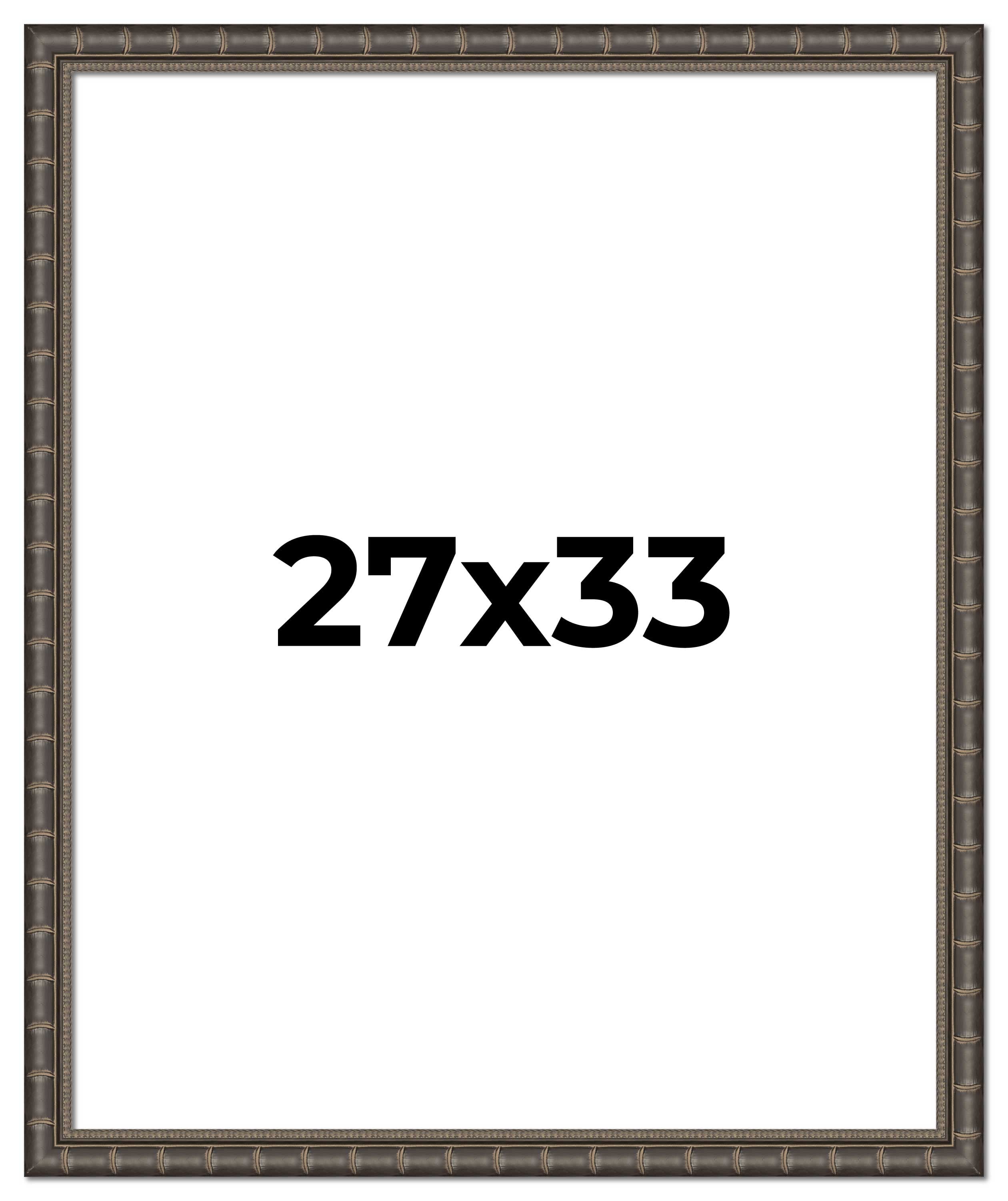 27x33 Frame Black Bamboo Solid Wood Picture Frame Width 1.5 Inches ...