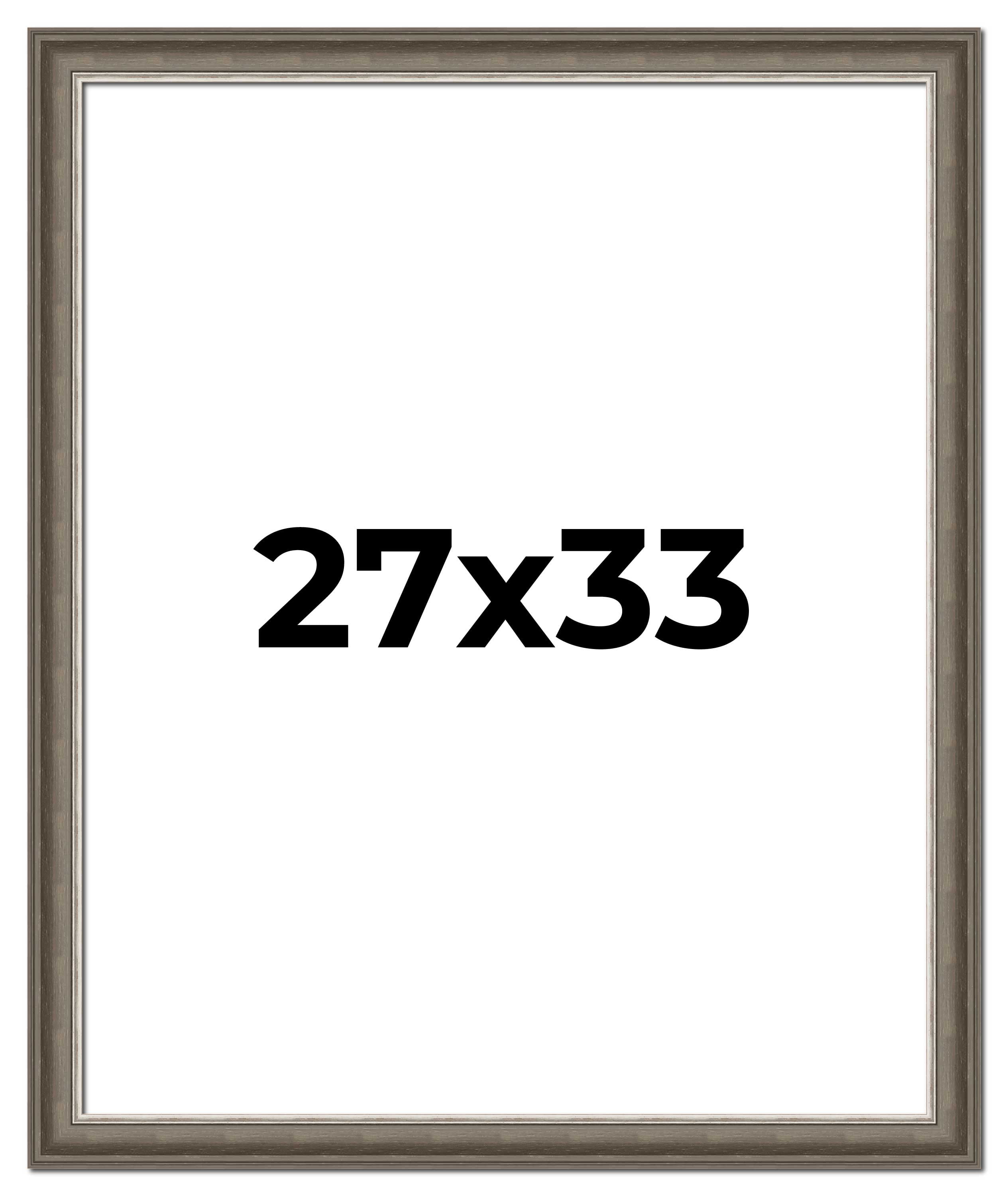27x33 Frame Brown Solid Wood Picture Frame | 1.75 Inch Moulding Width ...