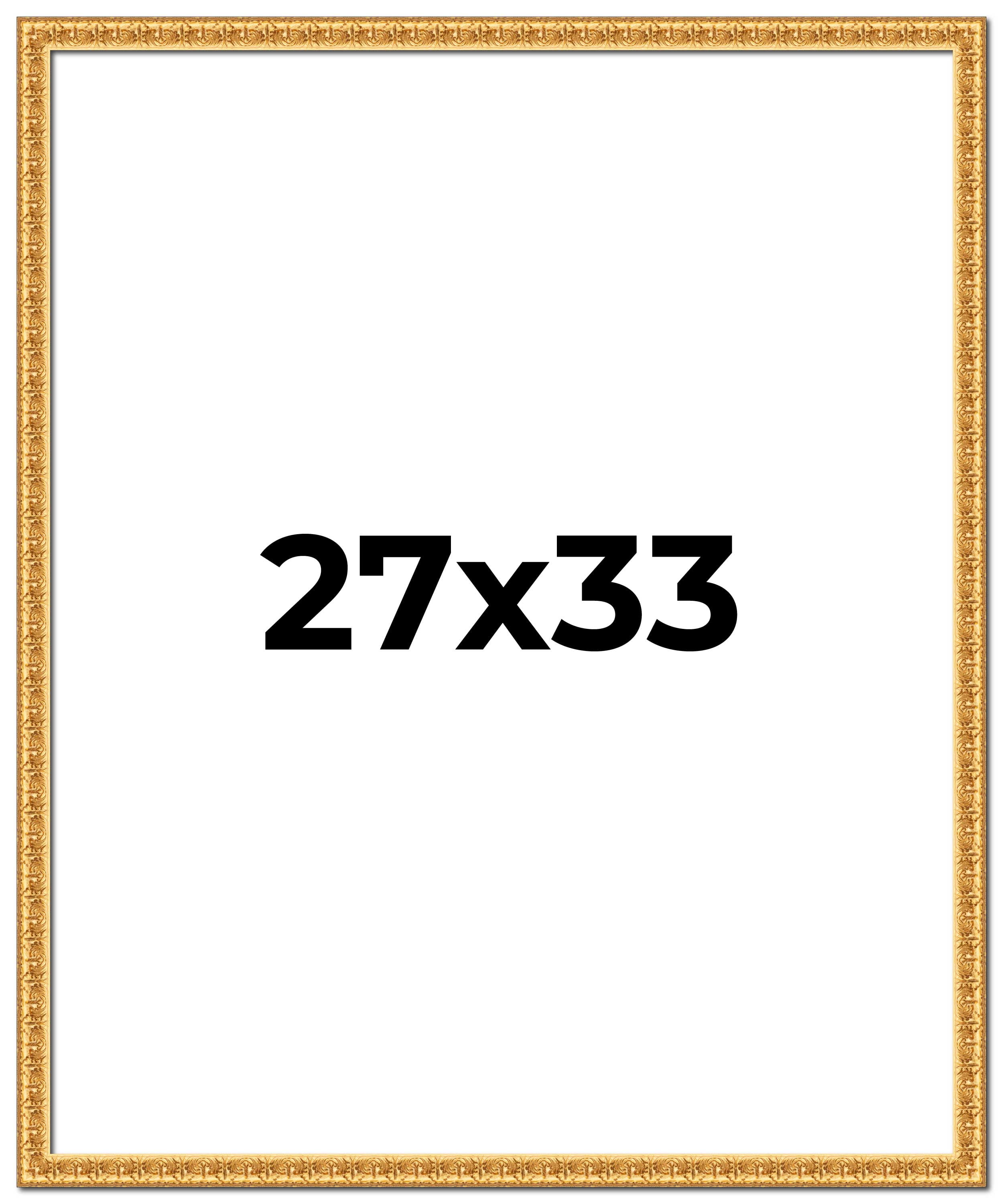 27x33 Frame Gold Real Wood Picture Frame Width 1 inches | Interior ...
