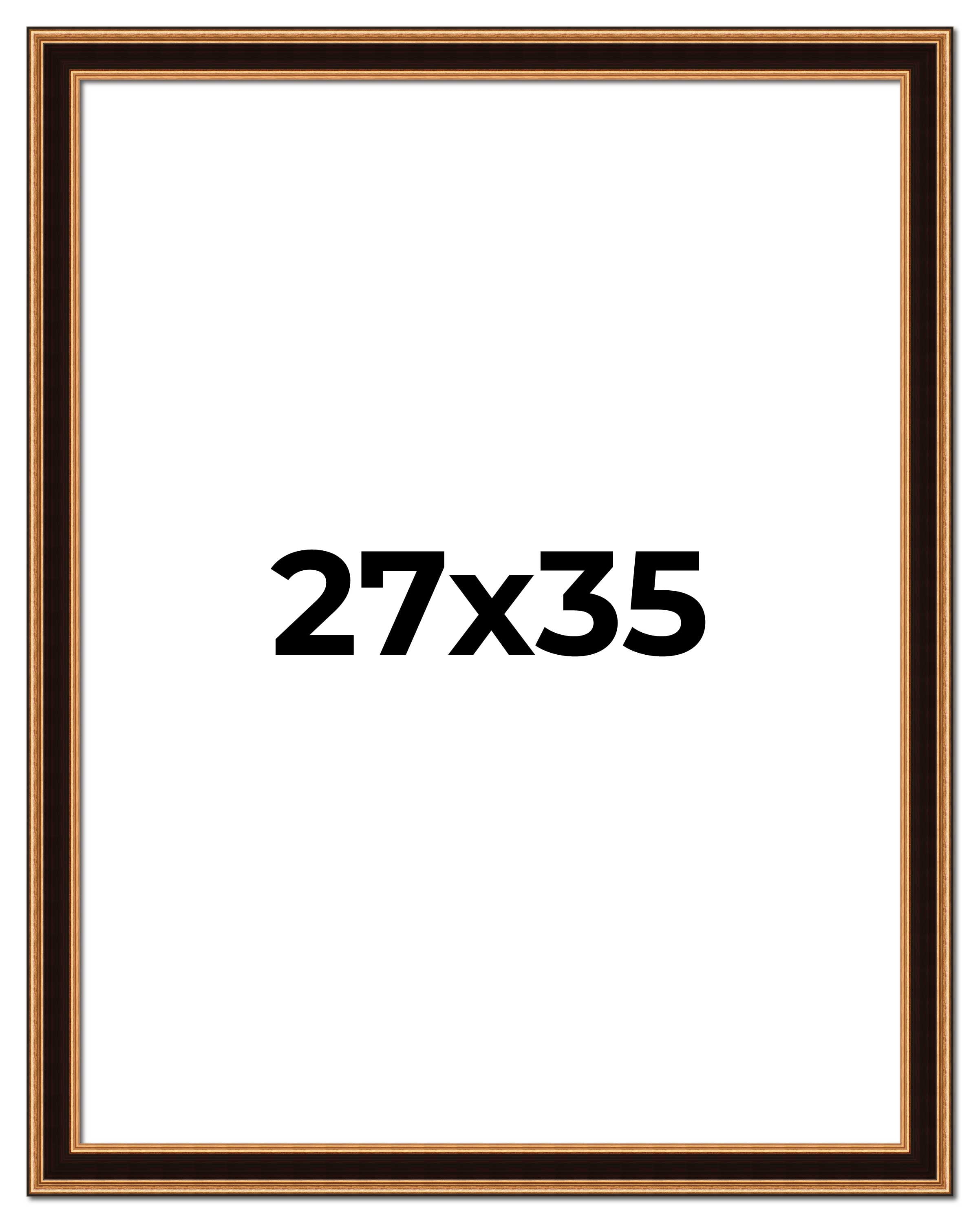 27x35 Frame Gold Brown Plein Air Vintage Solid Wood Picture Frame | 1. ...