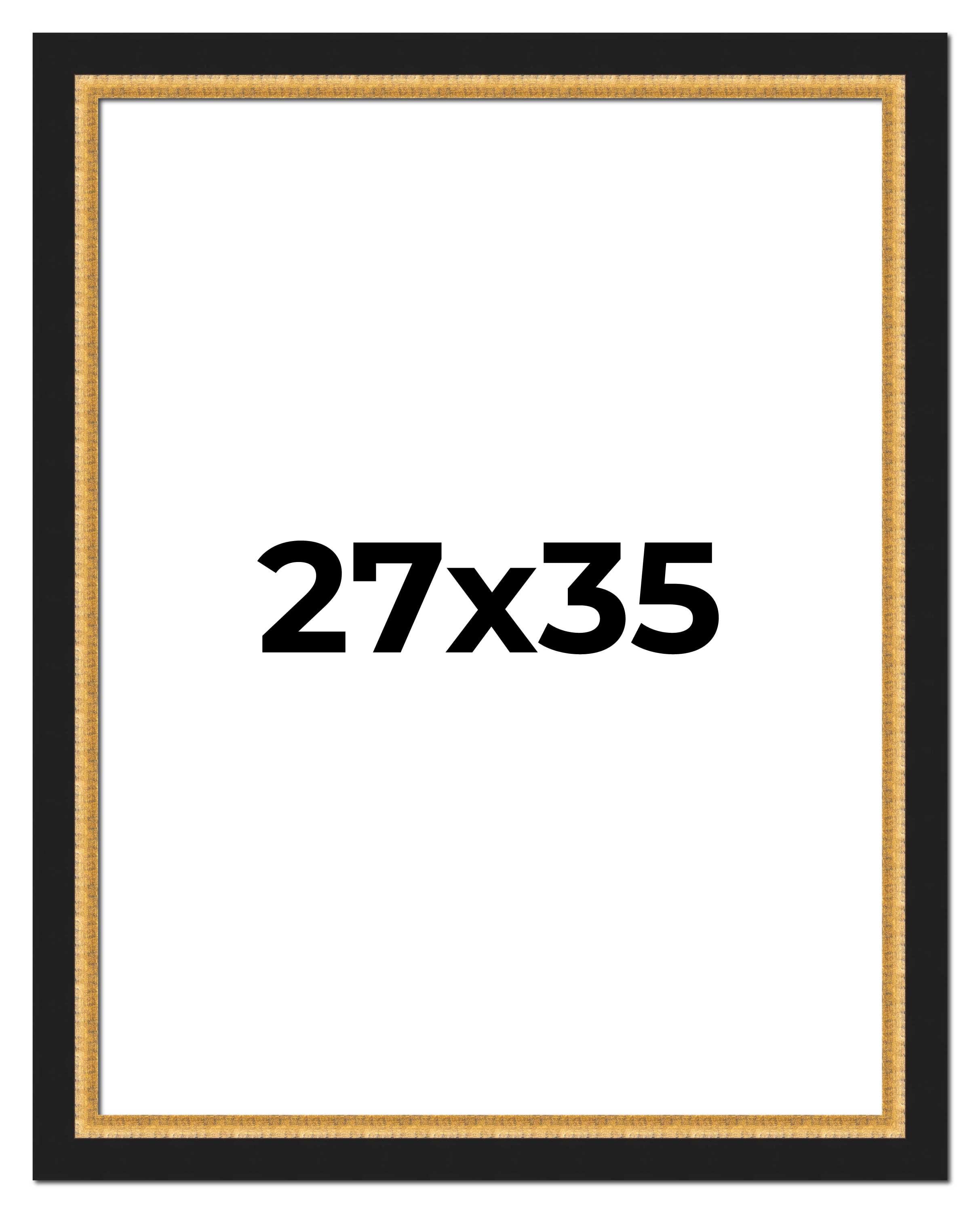 27x35 Frame Gold Real Wood Picture Frame Width 2.25 Inches | Interior ...