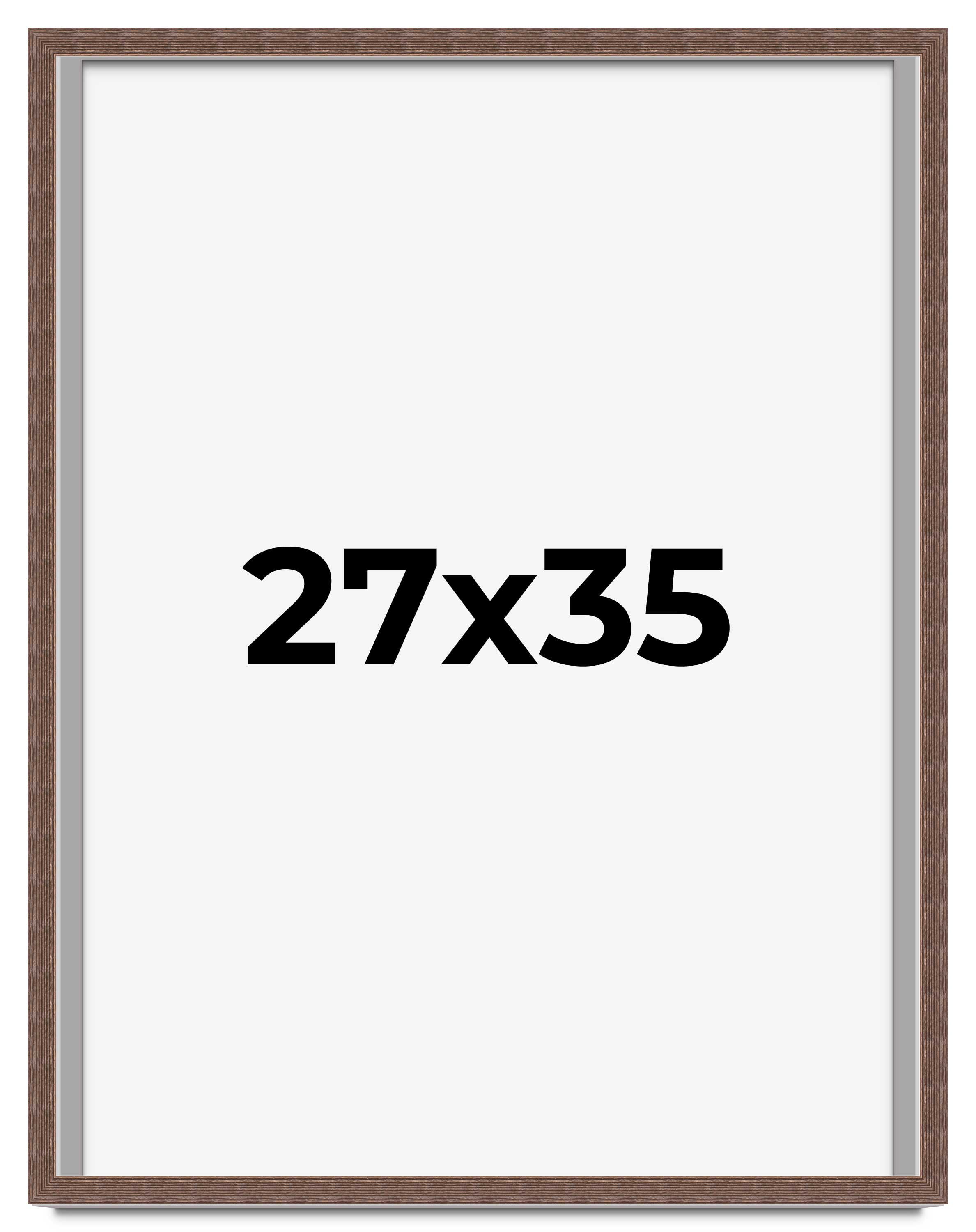 27x35 Shadow Box Frame Brown | 1.125 inches Deep Real Wood Rustic ...