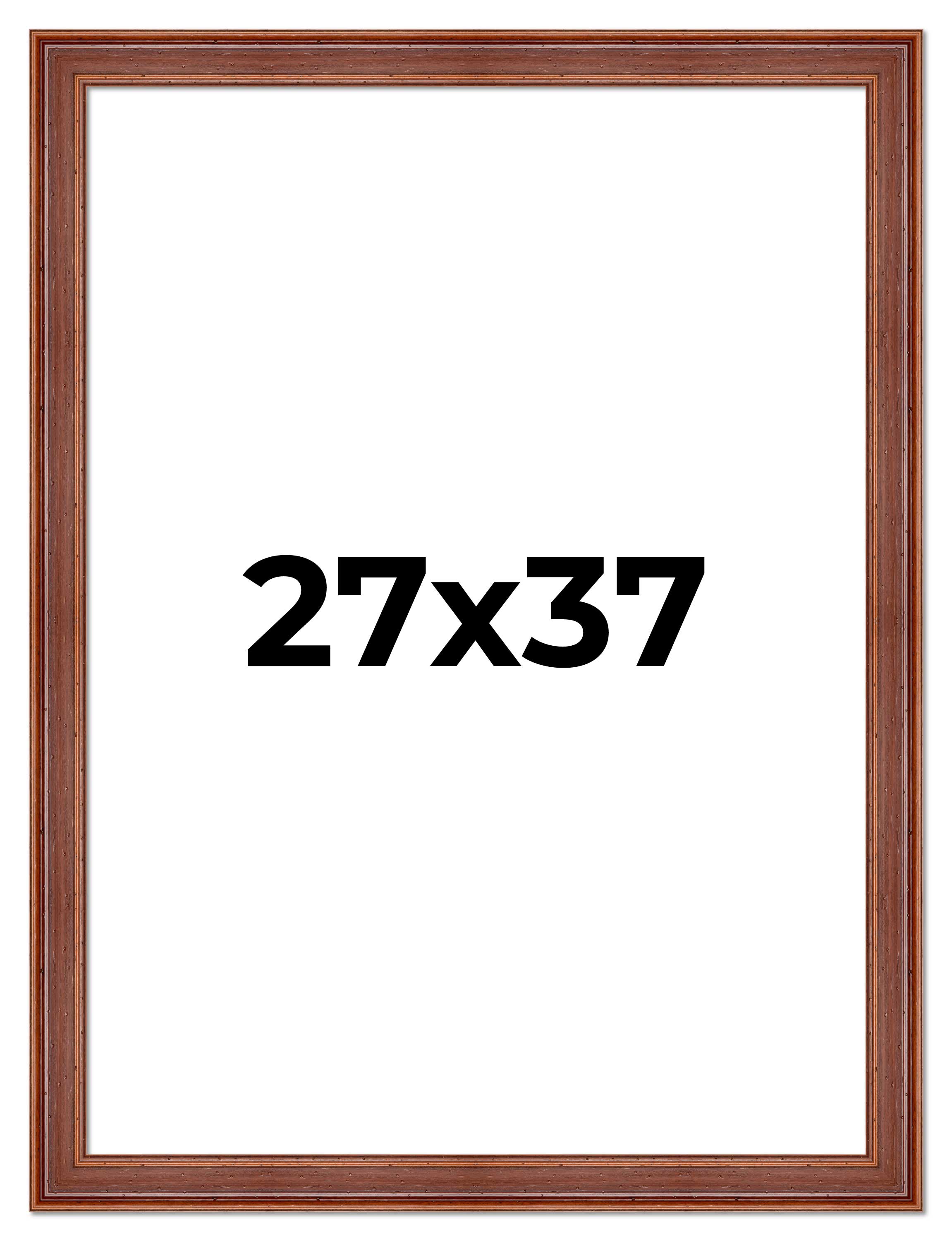 27x37 Frame Brown Old Farmhouse Waxed Board 2" Wide Wood Frame Width 2 ...