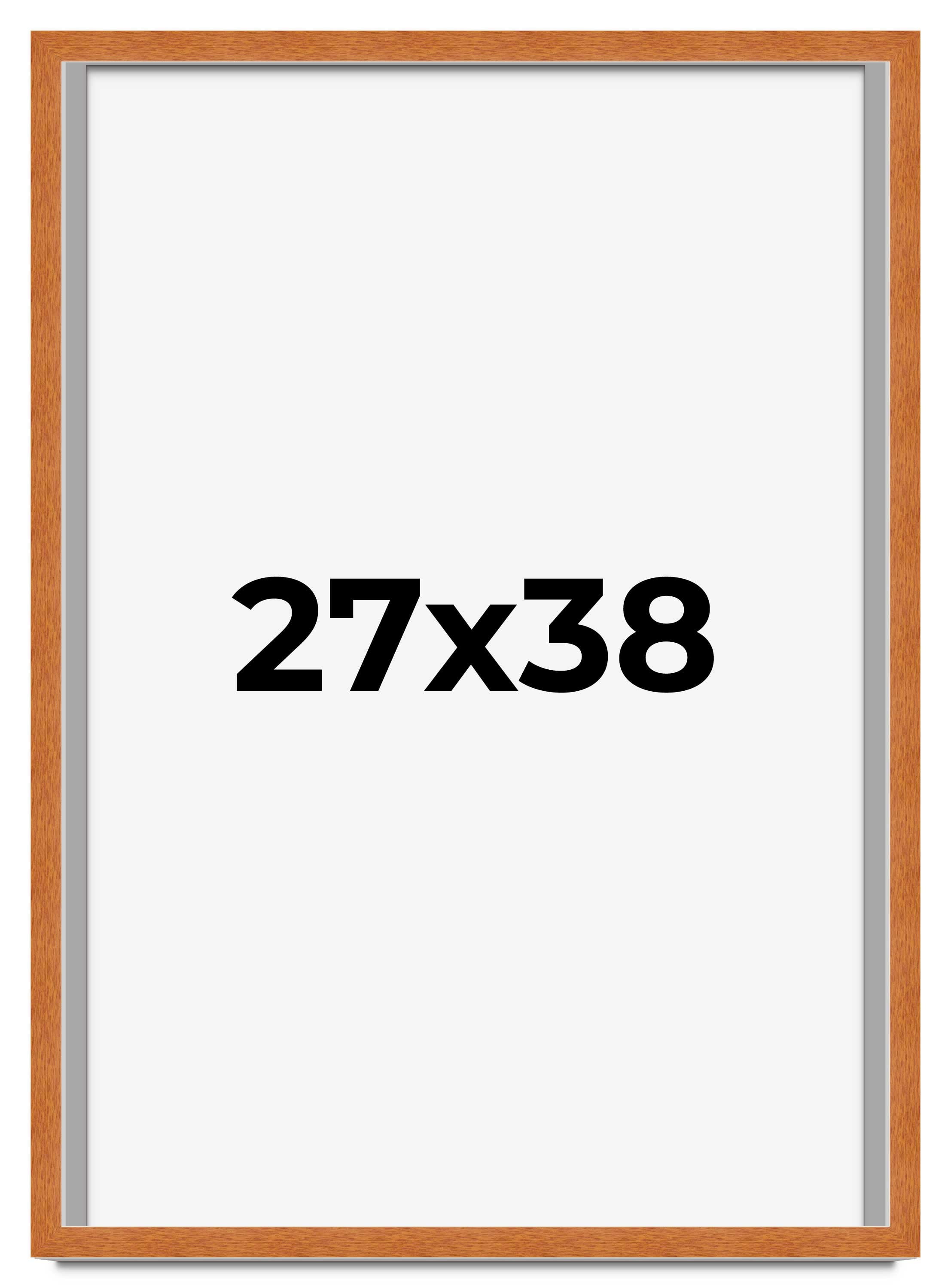 27x38 Shadow Box Frame Brown | 0.875 Inches Deep Real Wood Contemporary ...