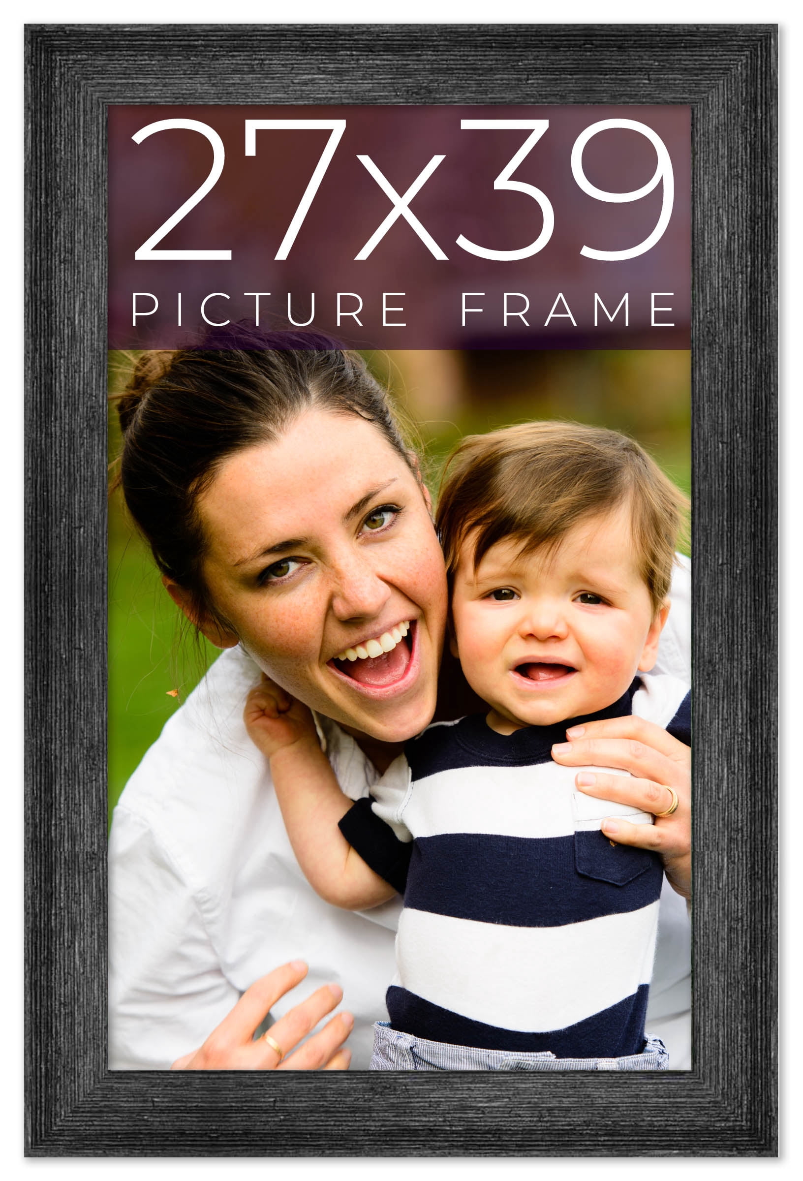 27x39 Frame Black Real Wood Picture Frame Width 1.5 inches | Interior ...