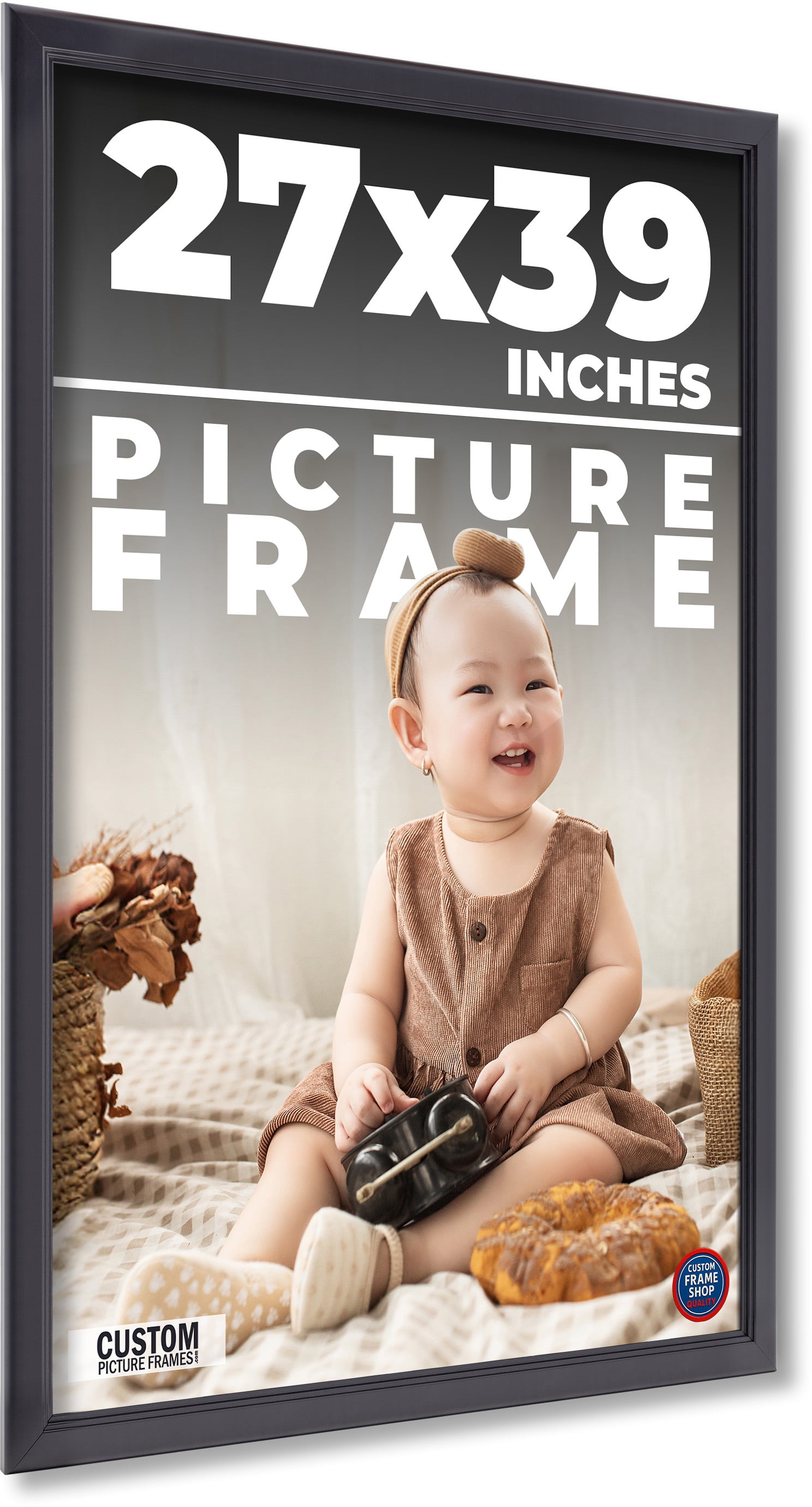 27x39 Frame Black Solid Wood Picture Frame - Complete Modern Photo ...