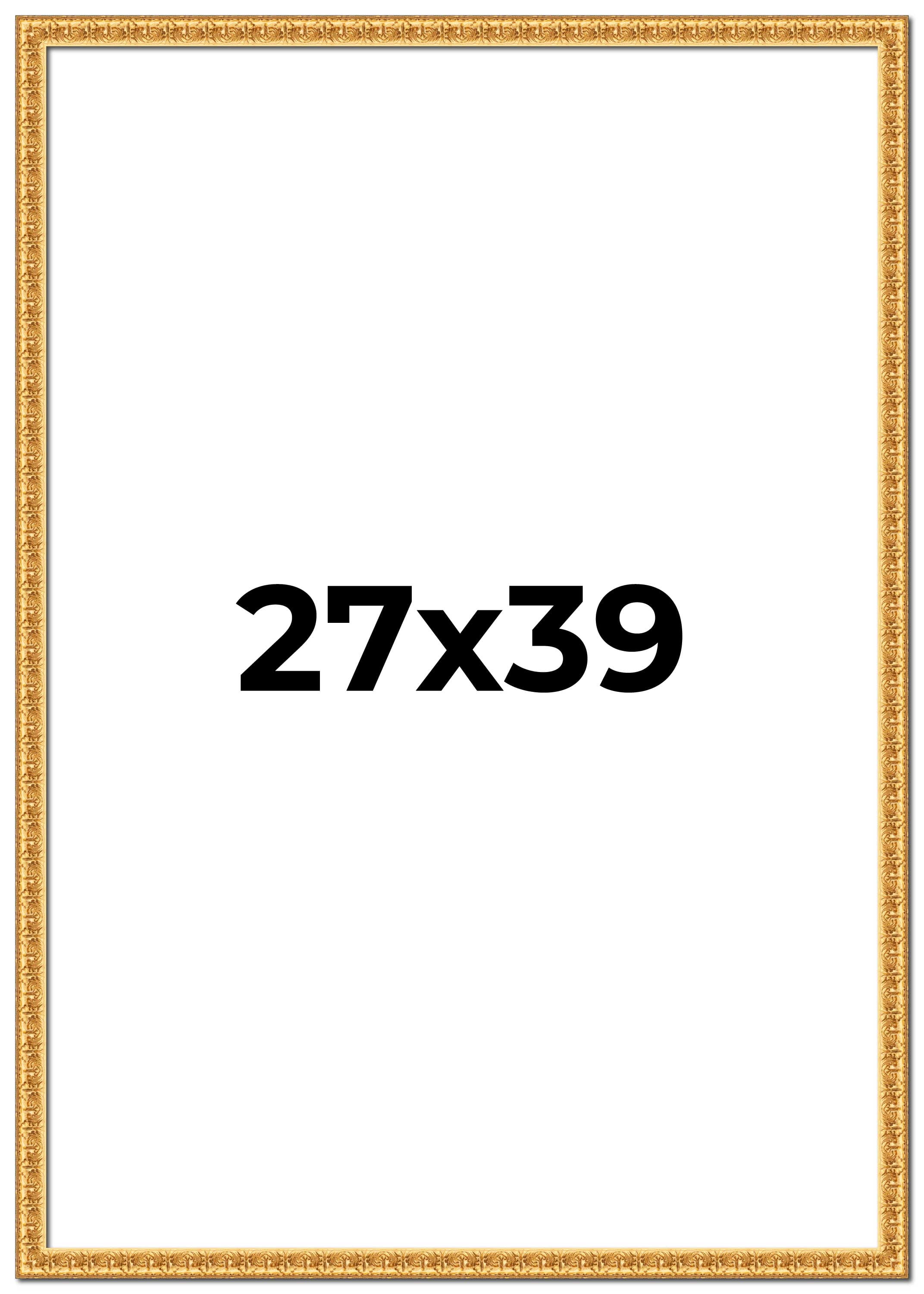 27x39 Frame Gold Real Wood Picture Frame Width 1 inches | Interior ...