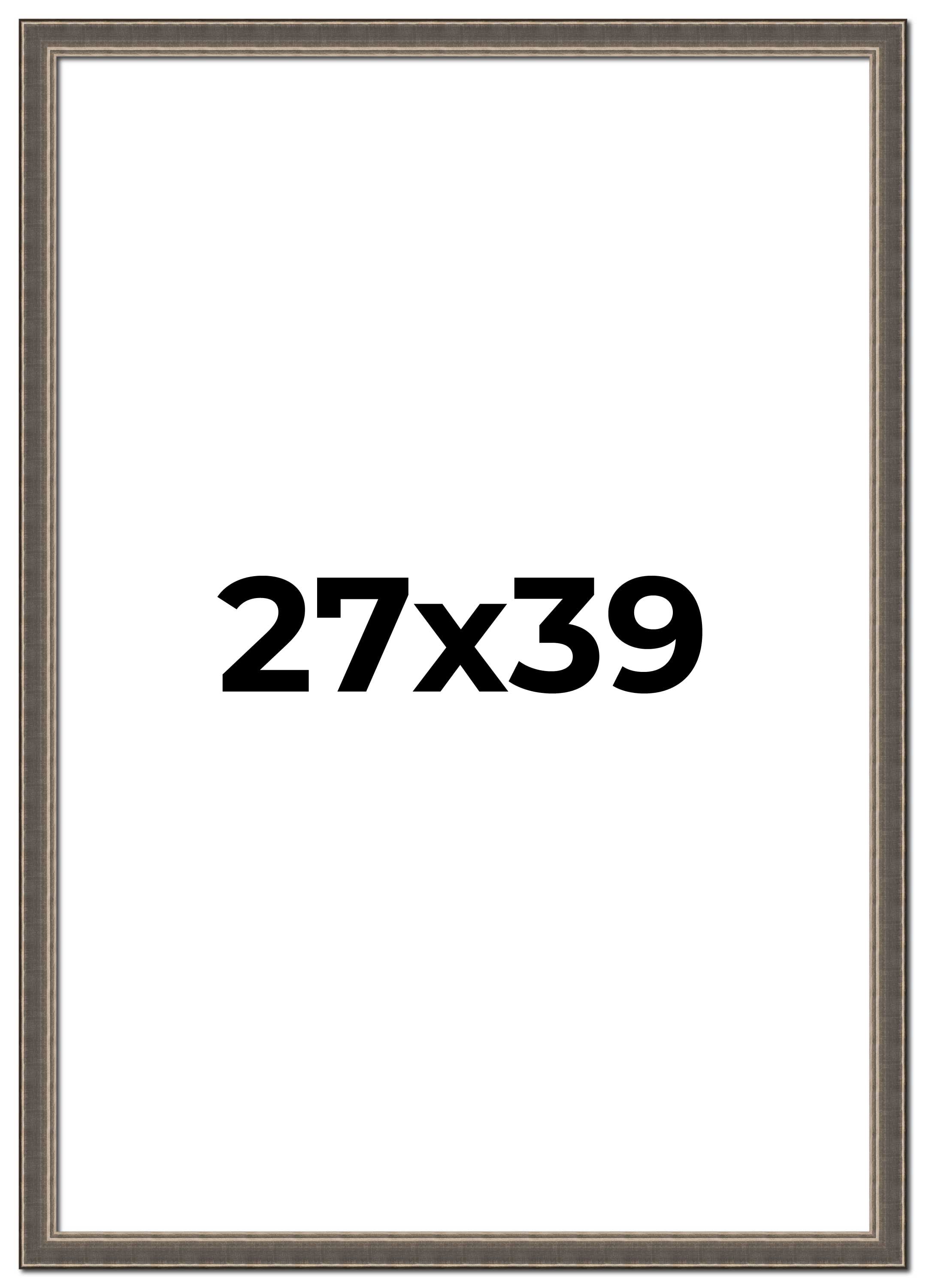 27x39 Frame Silver Real Wood Picture Frame Width 1.25 Inches | Interior ...