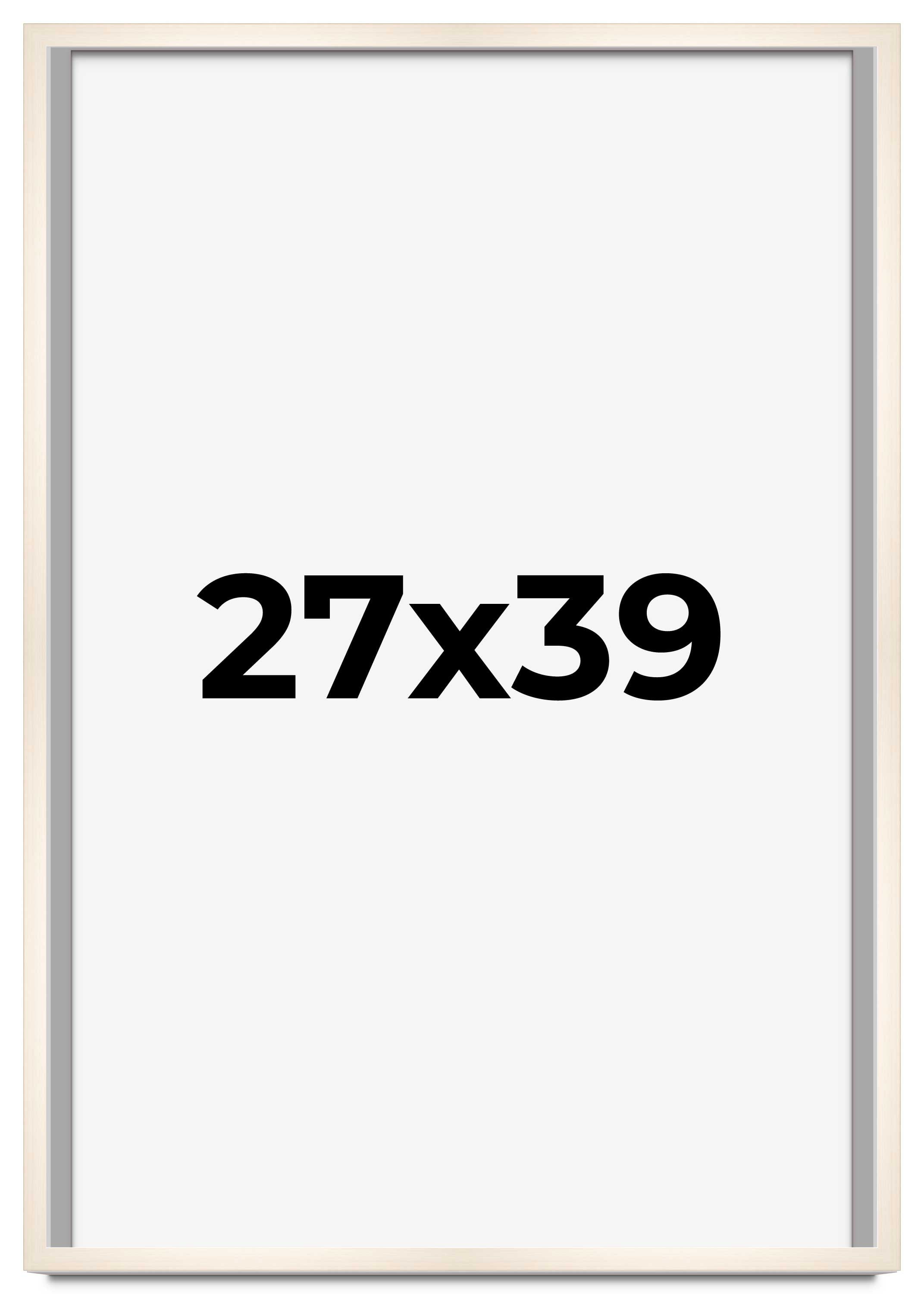 27x39 Frame White Wash Solid Wood Picture Frame | 0.8125 Inch Moulding ...