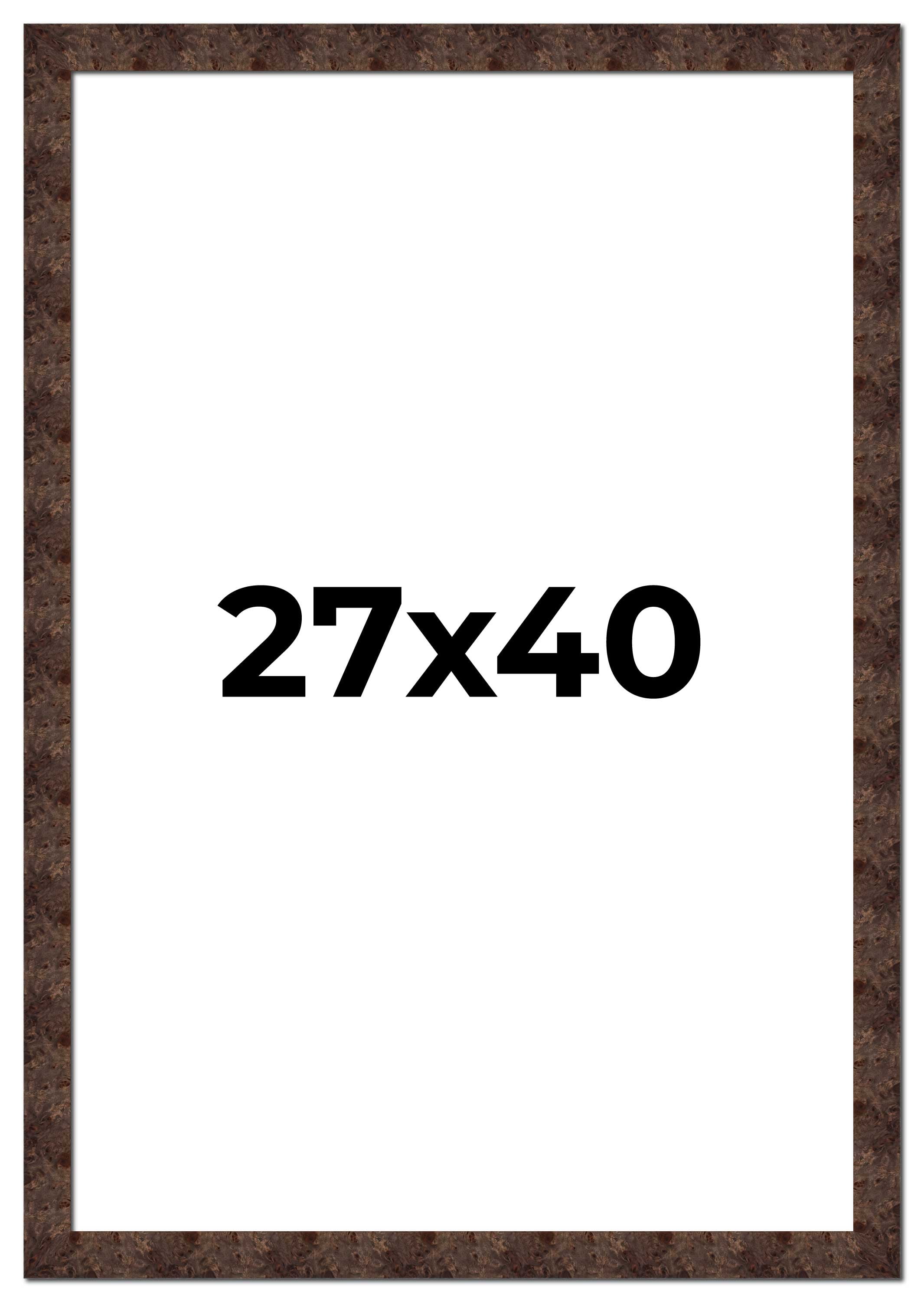 27x40 Frame Brown Burl Real Wood Picture Frame Width 1.625 Inches | One ...