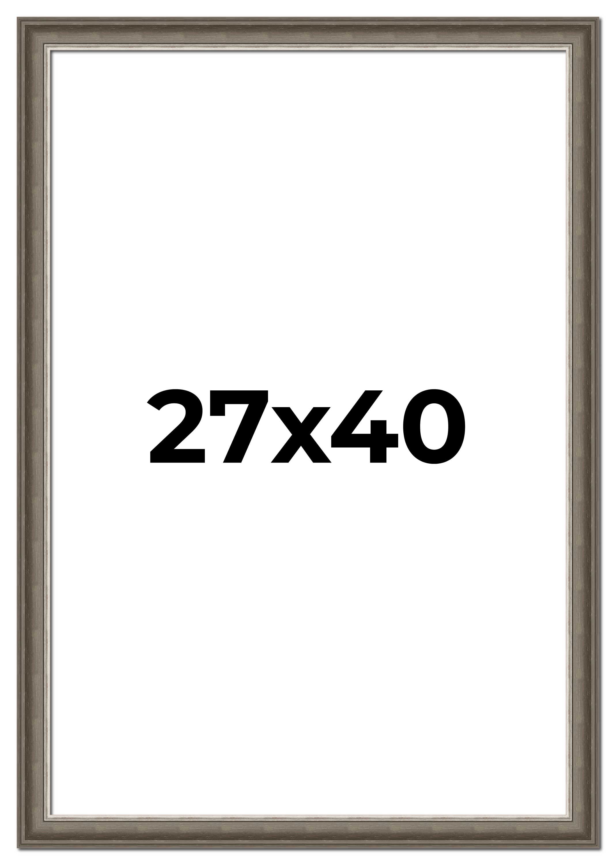 27x40 Frame Brown Solid Wood Picture Frame | 1.75 Inch Moulding Width ...