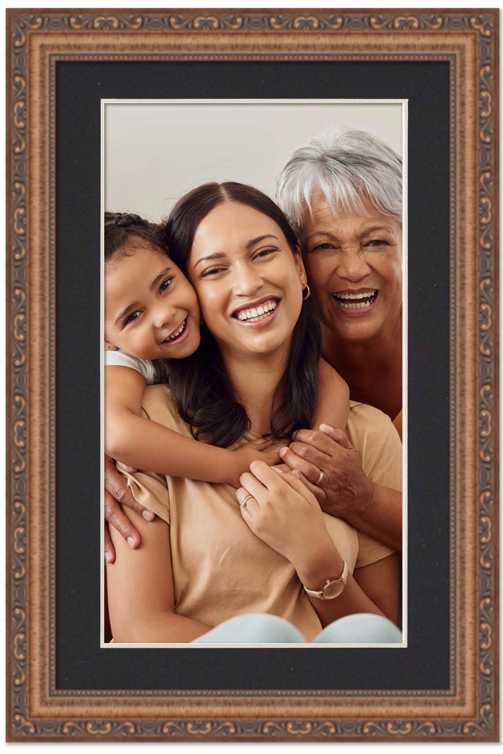27x40 Frame with Mat - Antique Gold 30x43 Frame Wood Made to Display ...