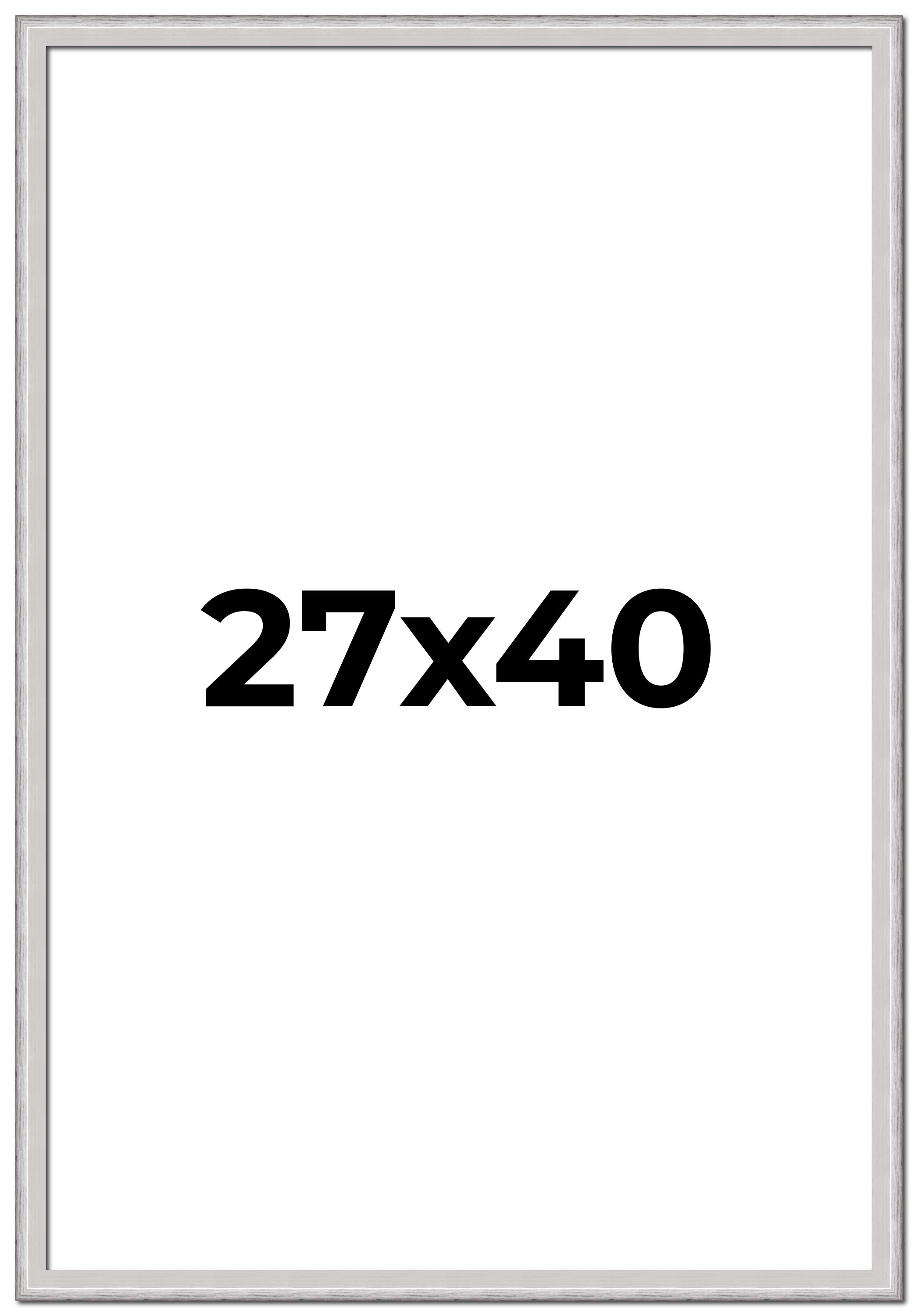 27x40 Frame Silver Inner Slope Bevel Picture Frame | 1 Inch Moulding ...