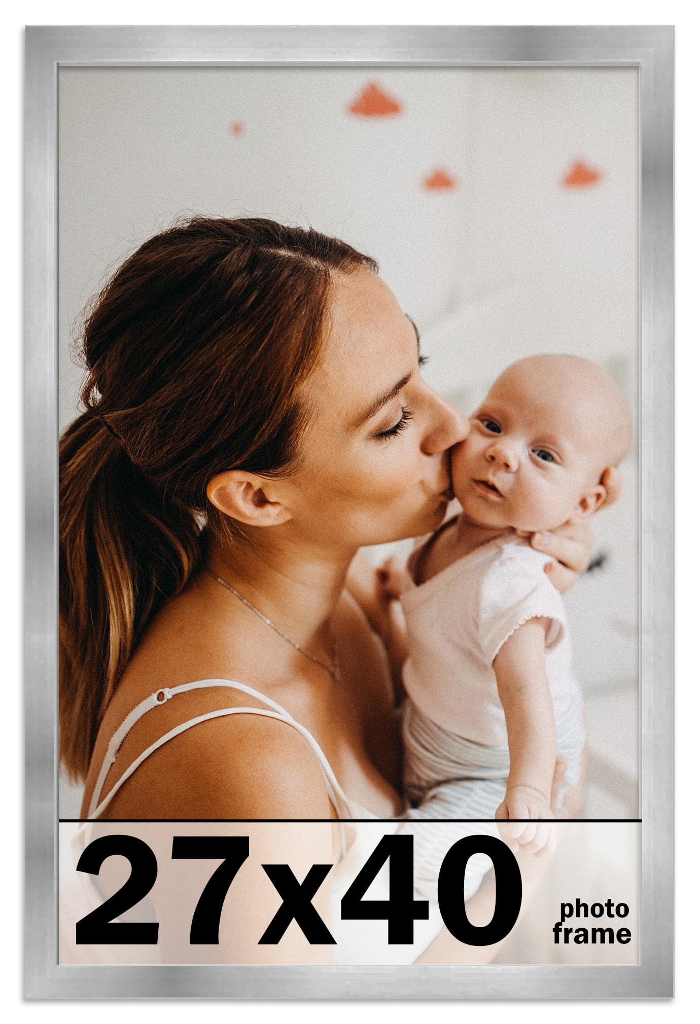 27x40 Frame Silver Stainless Steel Solid Wood Picture Frame | 0.75 Inch ...