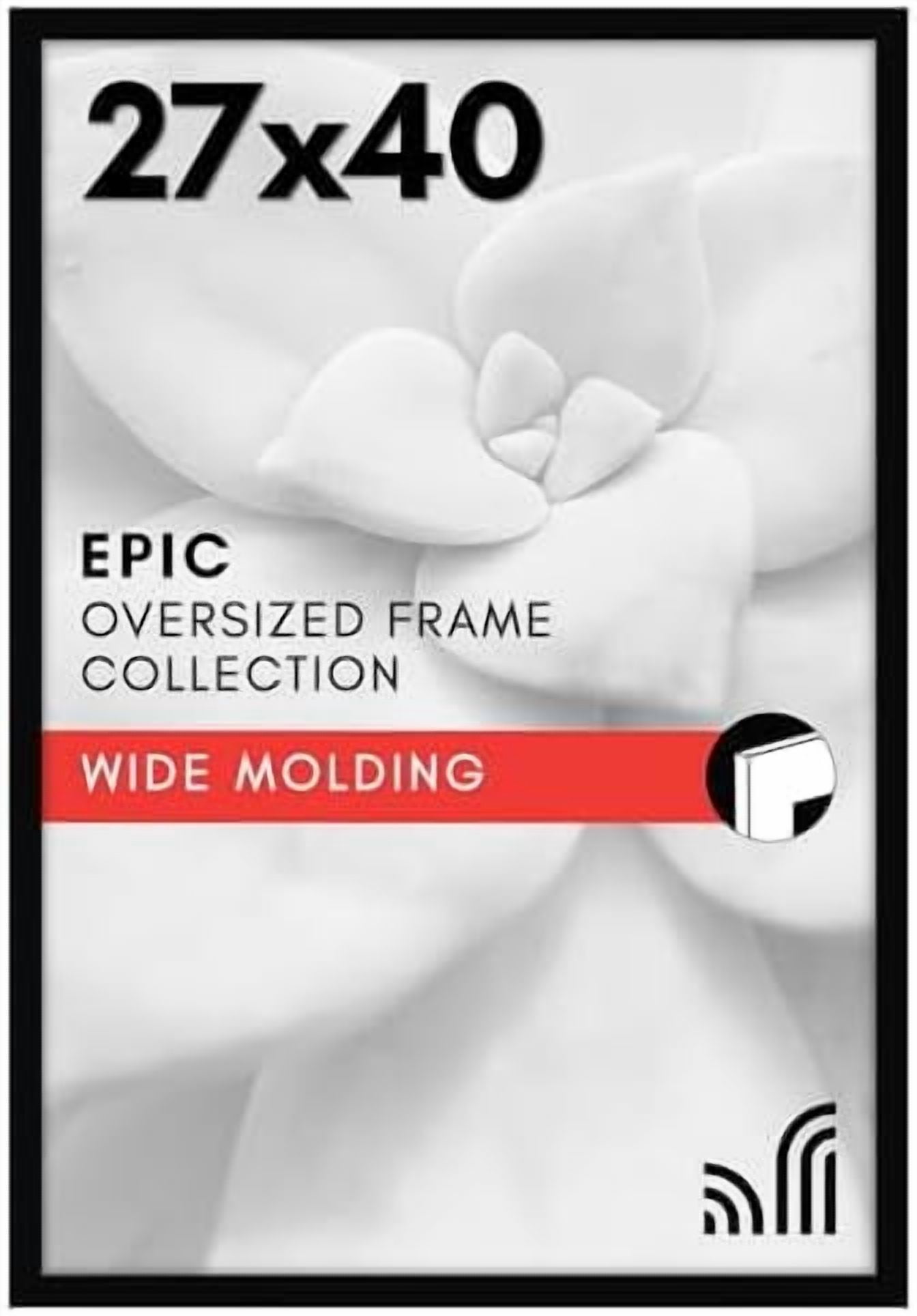 27x40 Movie Poster Frame with Polished Plexiglass - Black Picture Frame ...