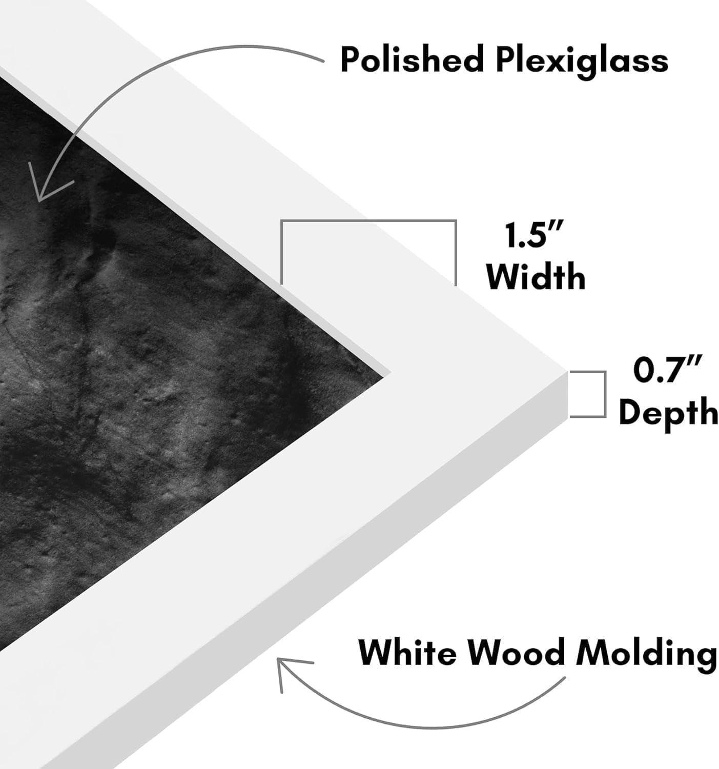 27x40 Picture Frame with Polished Plexiglass - White Picture Frame ...