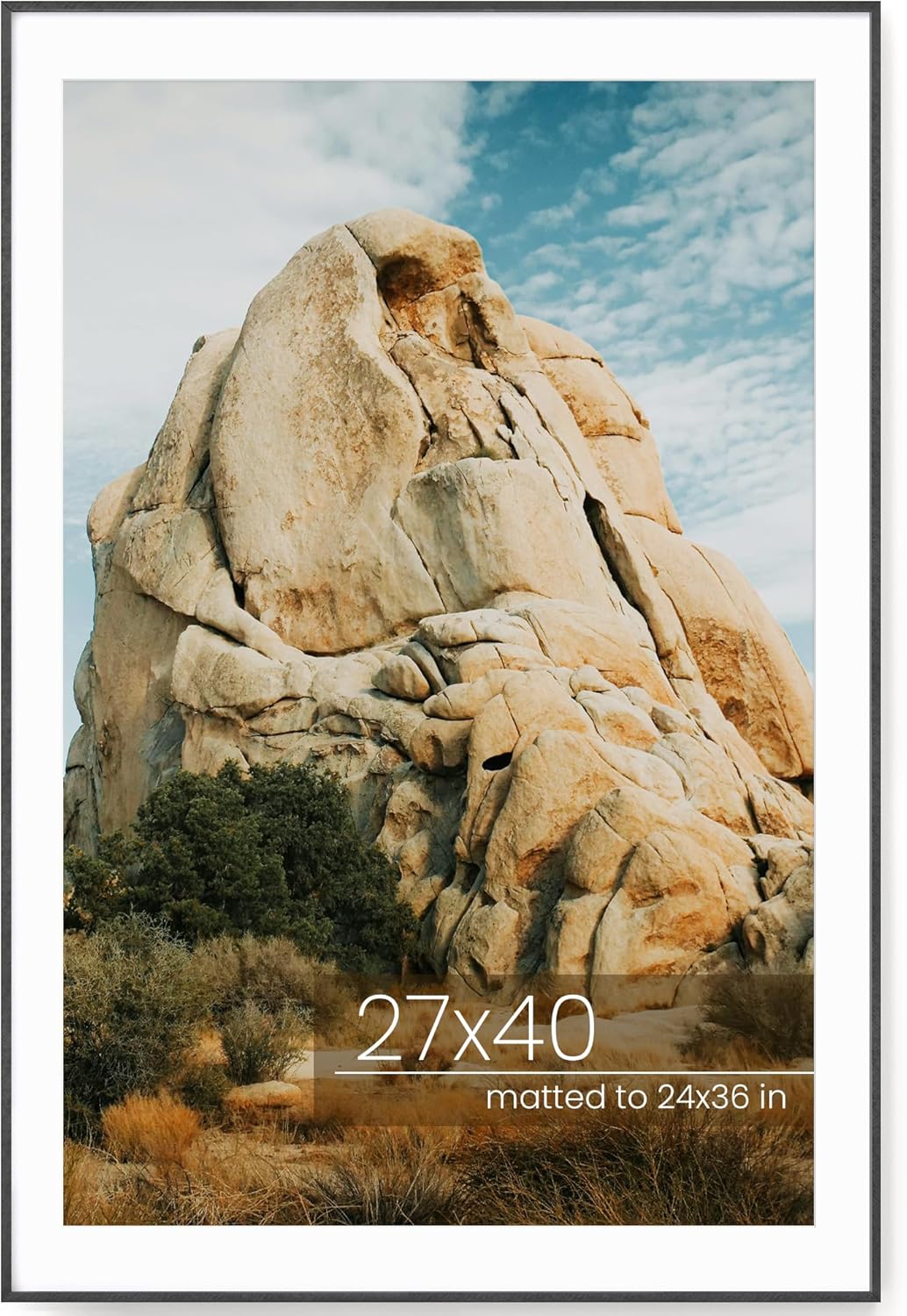 27x40 Poster Frame, Unique Brushed Cross-Hatch Aluminum Photo Frame ...