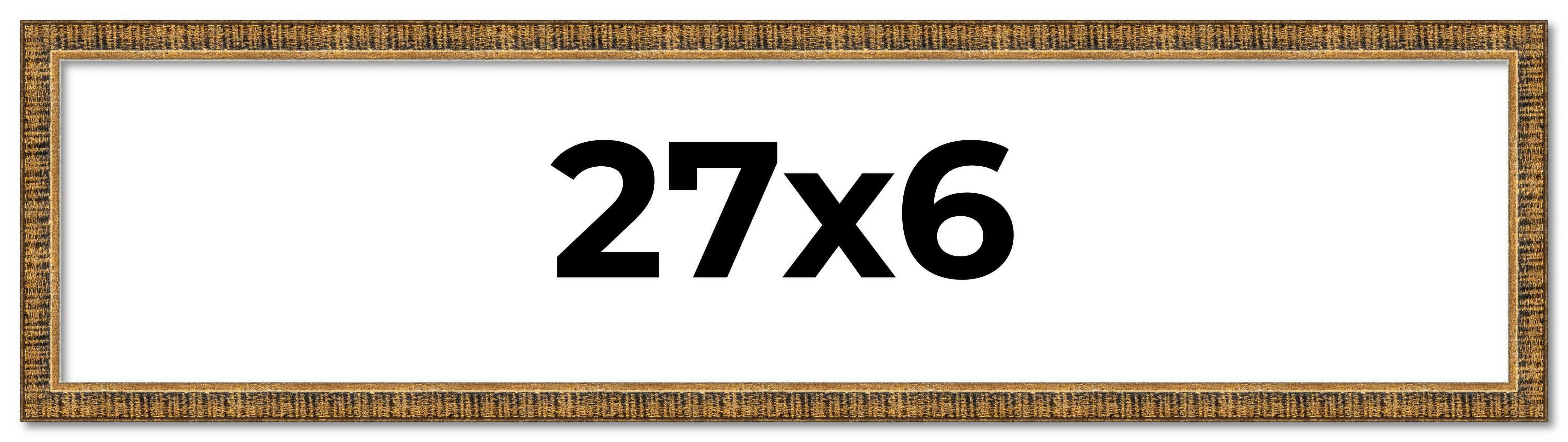27x6 Frame Gold Solid Wood Picture Frame - Complete Modern Photo Frame ...