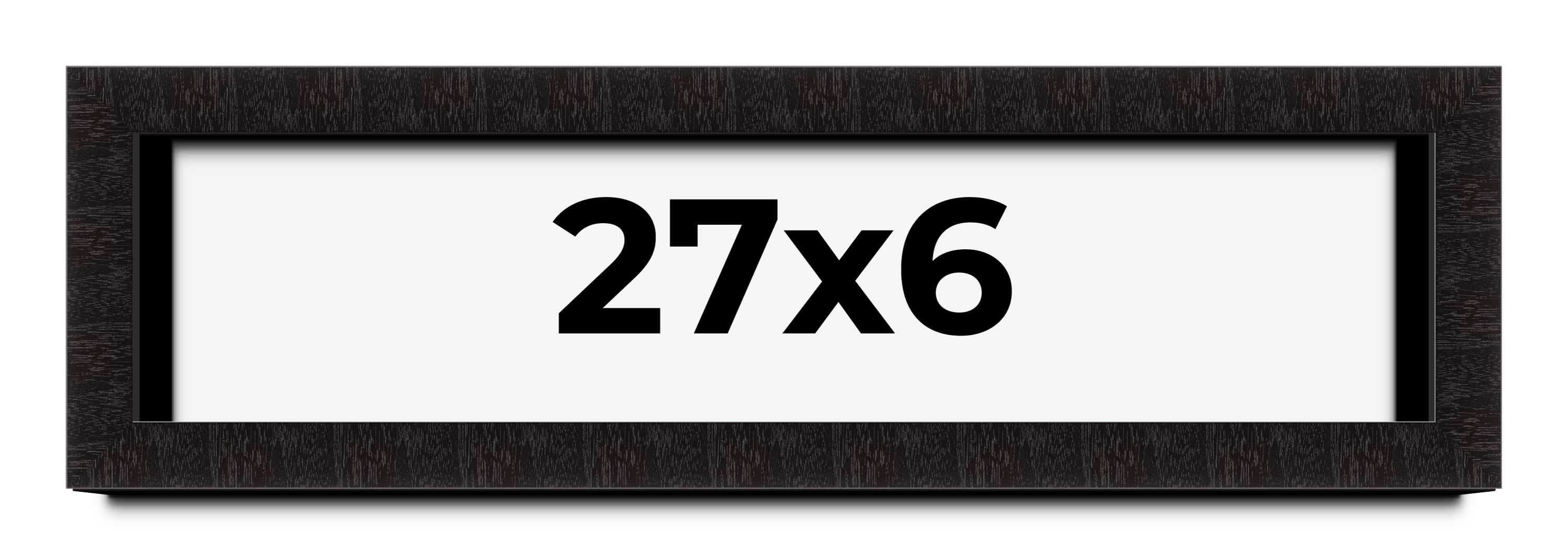 27x6 Shadow Box Black Solid Wood Display Picture Frame | 1 Inch Rabbet ...