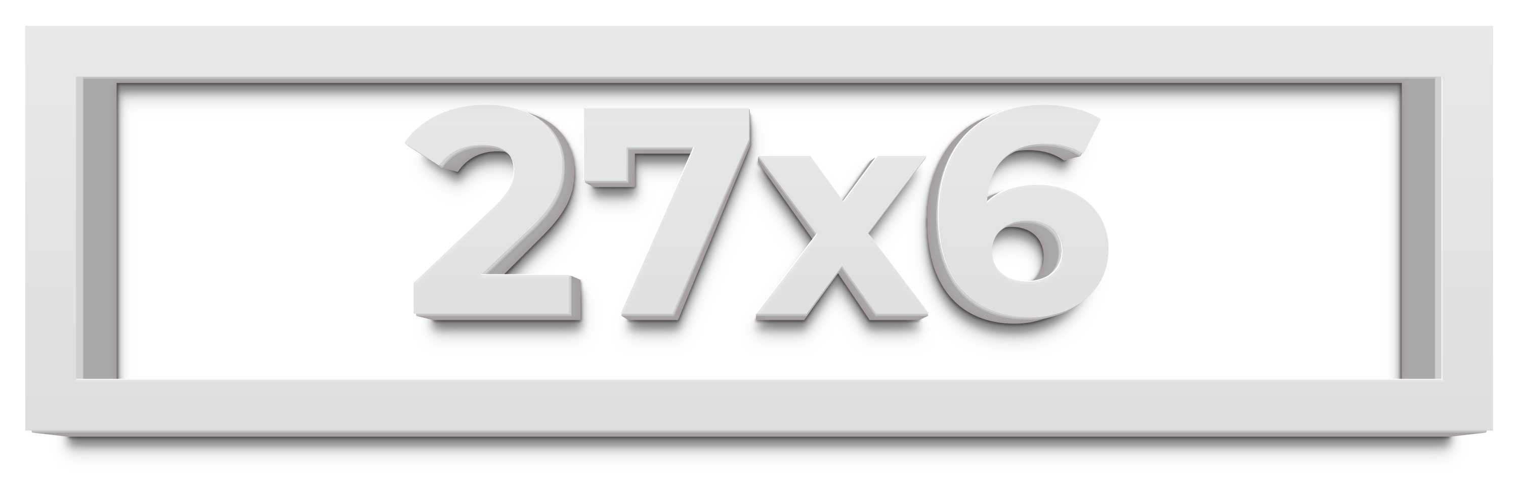 27x6 Shadow Box High Gloss White Display Frame | 1.625 Inches Deep | 1 ...