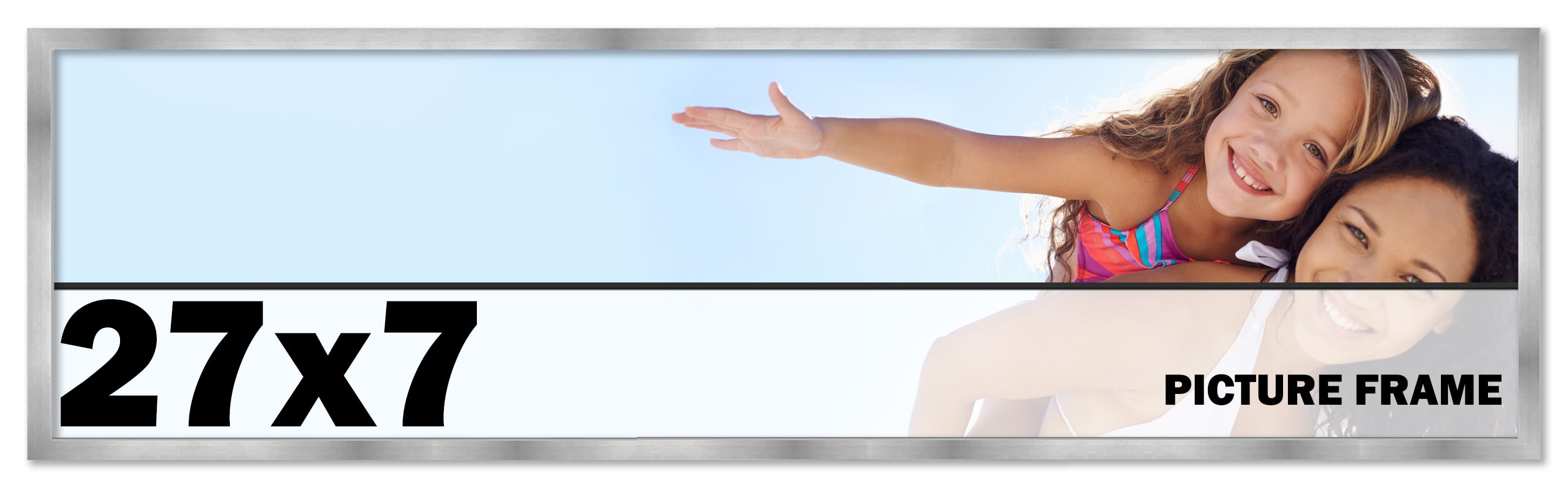 27x7 Frame Silver Stainless Steel Solid Wood Picture Frame | 0.75 Inch ...