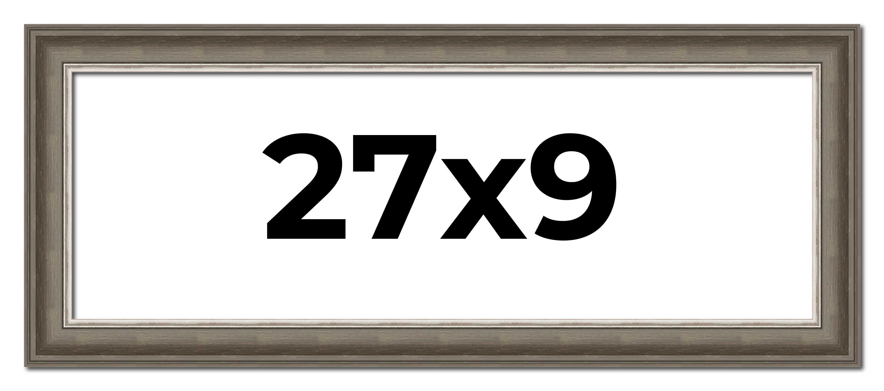 27x9 Frame Brown Solid Wood Picture Frame | 1.75 Inch Moulding Width ...